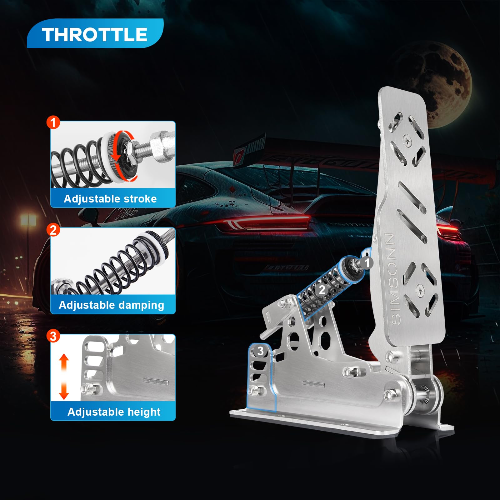 Snapklik.com : SIMSONN NEW PRO Pedals Sim Racing Pedals PC Racing ...