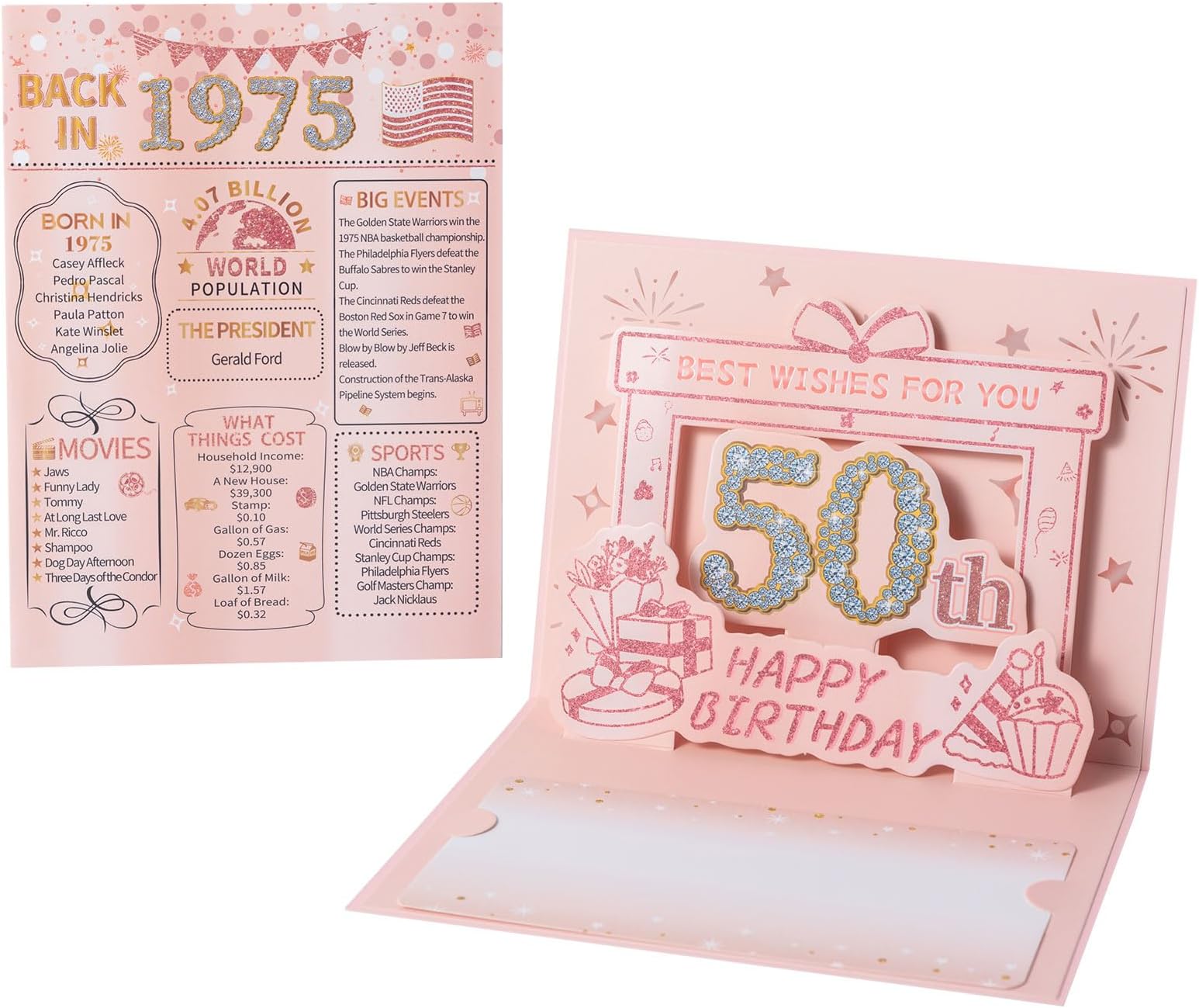 Amazon.com : PQ Bees Orchid Happy 50th Birthday Card, 3D Birthday Cards ...