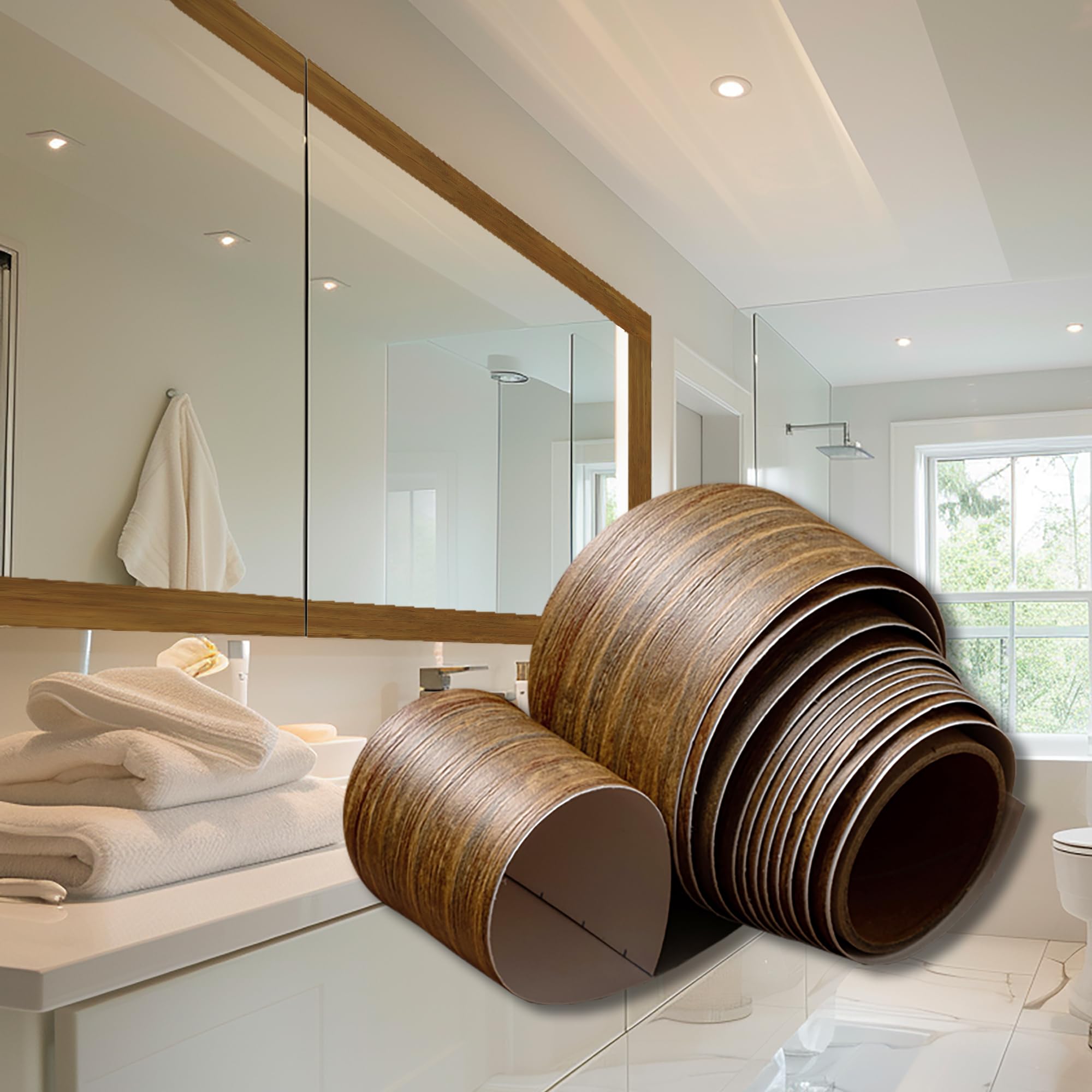 Wood Look Wallpaper Border Self Adhesive PVC Waterproof Wood Waist