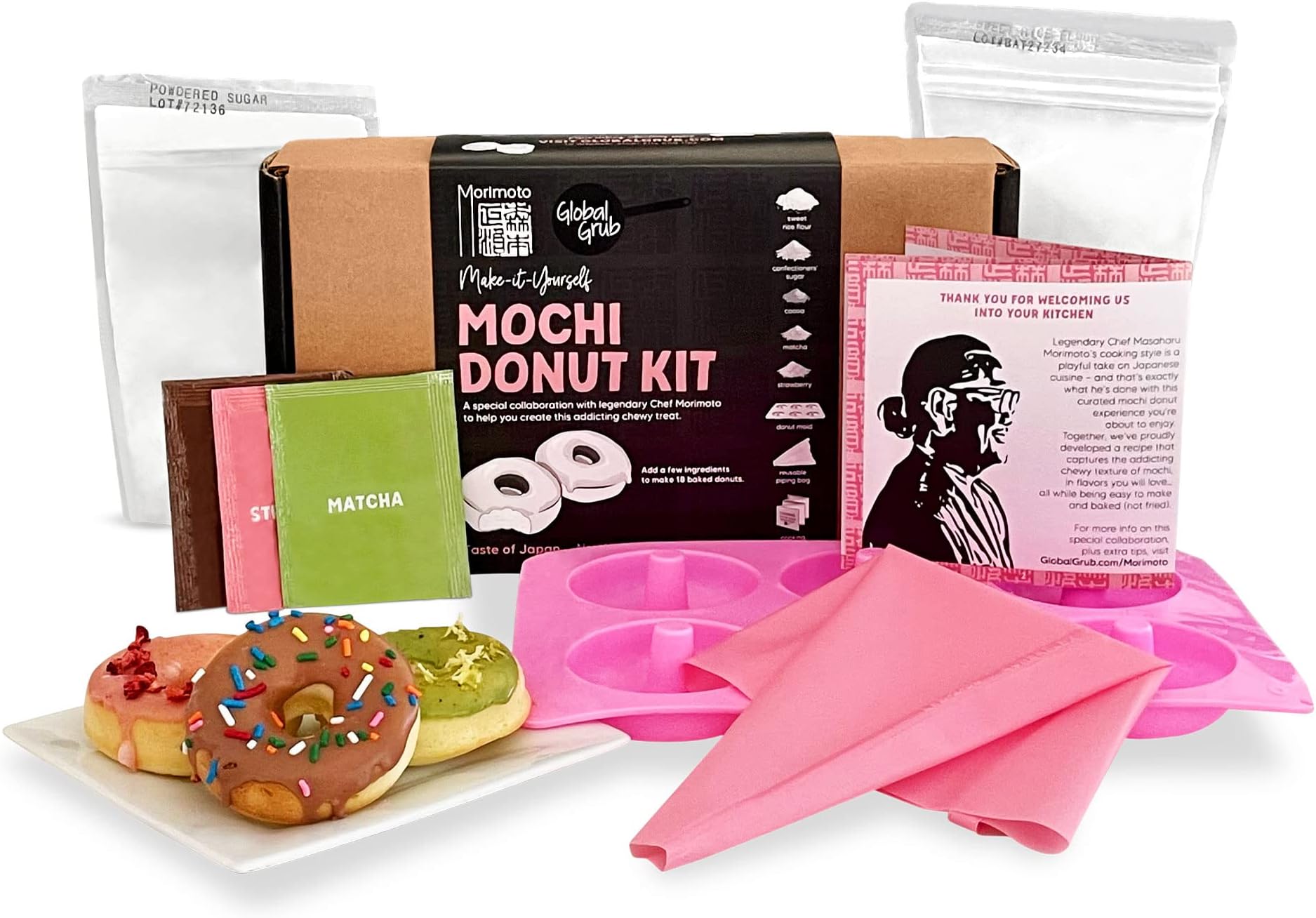 Amazon.com : Global Grub DIY Morimoto Mochi Donut Kit - Includes Mochi ...