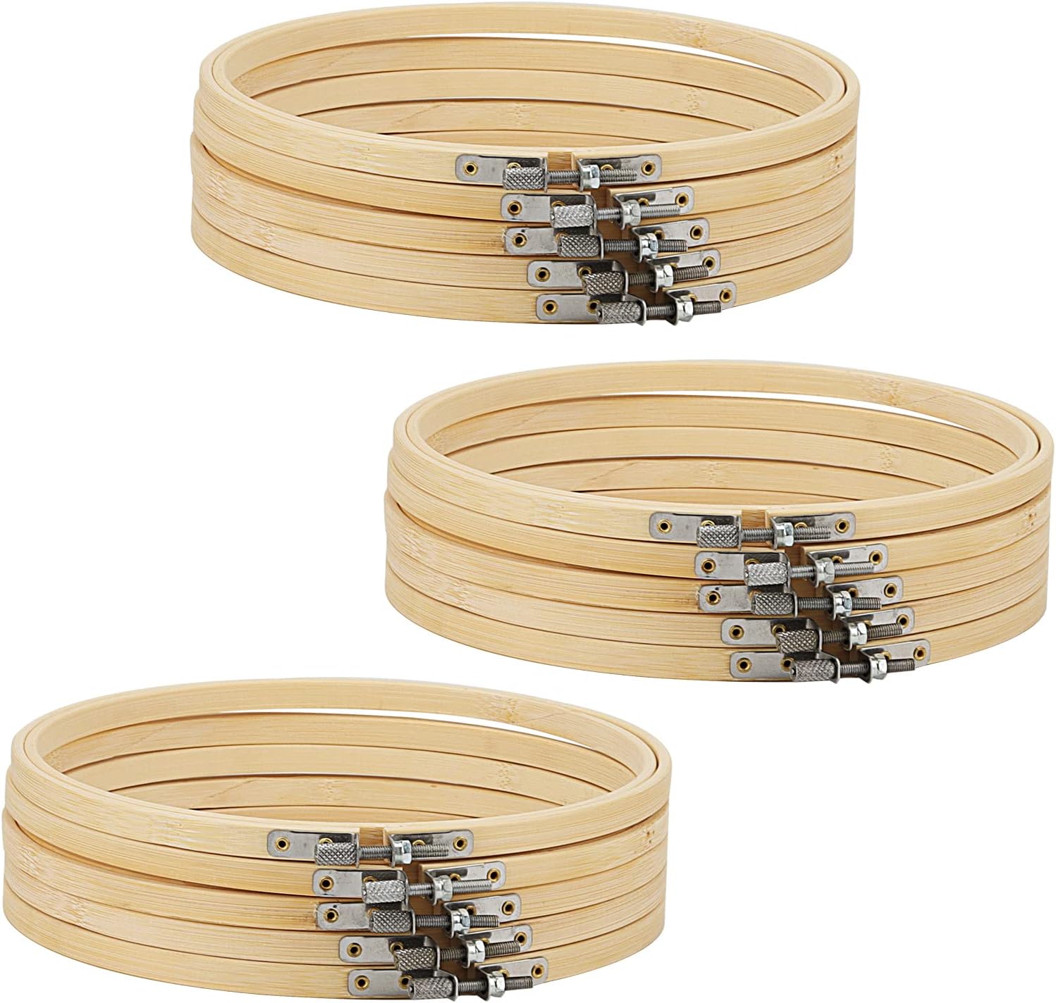 MANCHAP 15 Pack 8 Inch Embroidery Hoops, 20cm Adjustable Cross Stitch ...