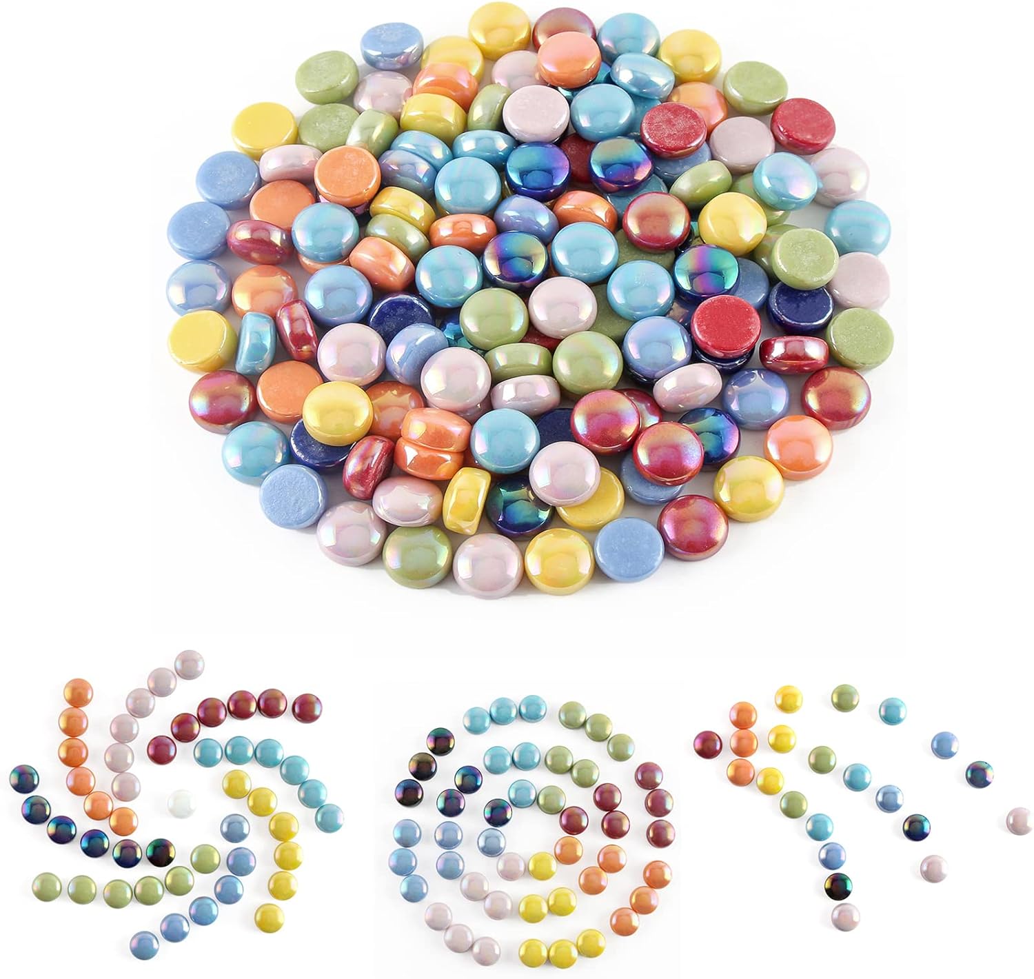 Wq Warmqing Candy Series Mini Round Mosaic Tiles for Crafts Bulk ...