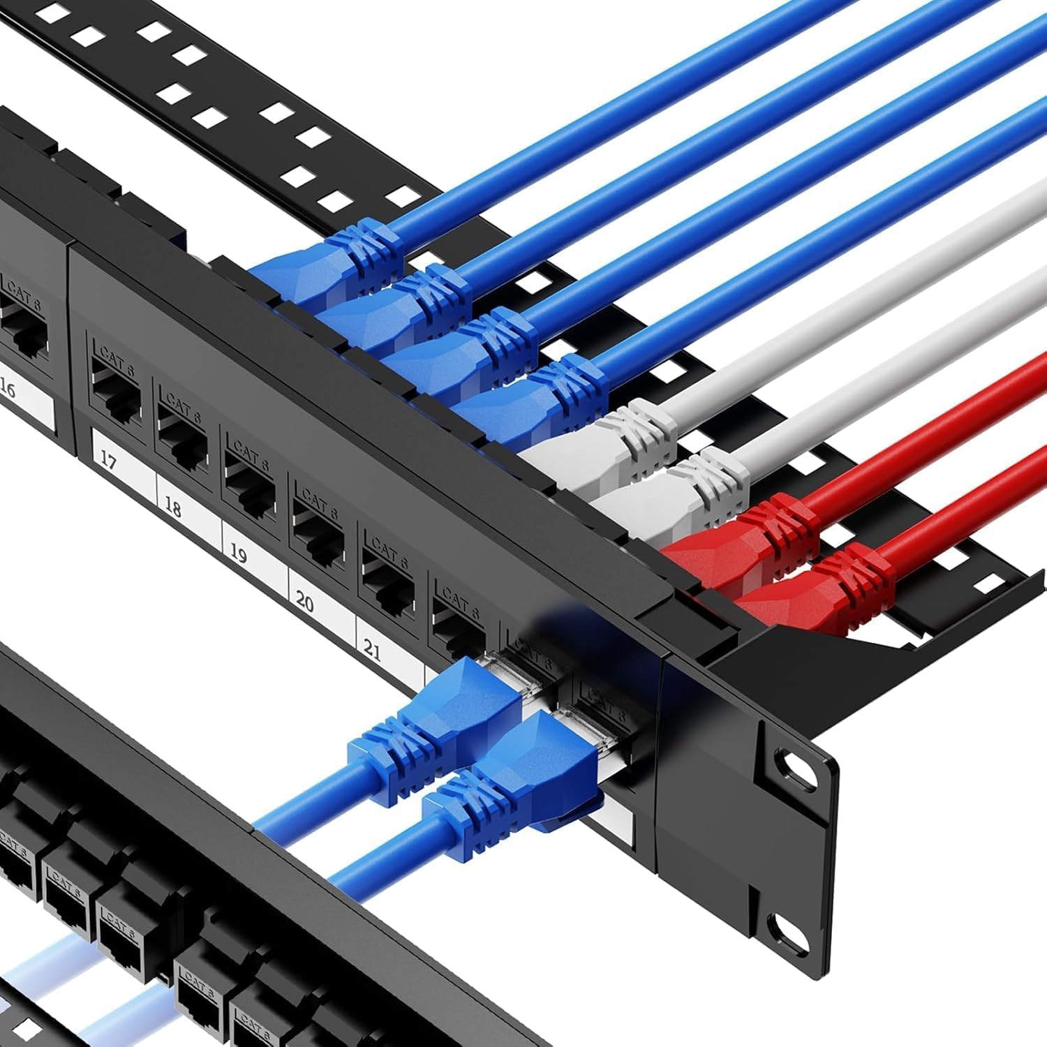 Amazon.com: Lysymixs 24 Port RJ45 Patch Panel Cat6 Feed Through ...