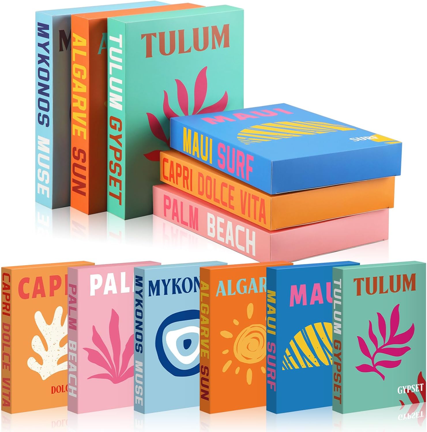 Preppy Decorative Books Fake Books Preppy Book Decor for Living Room ...