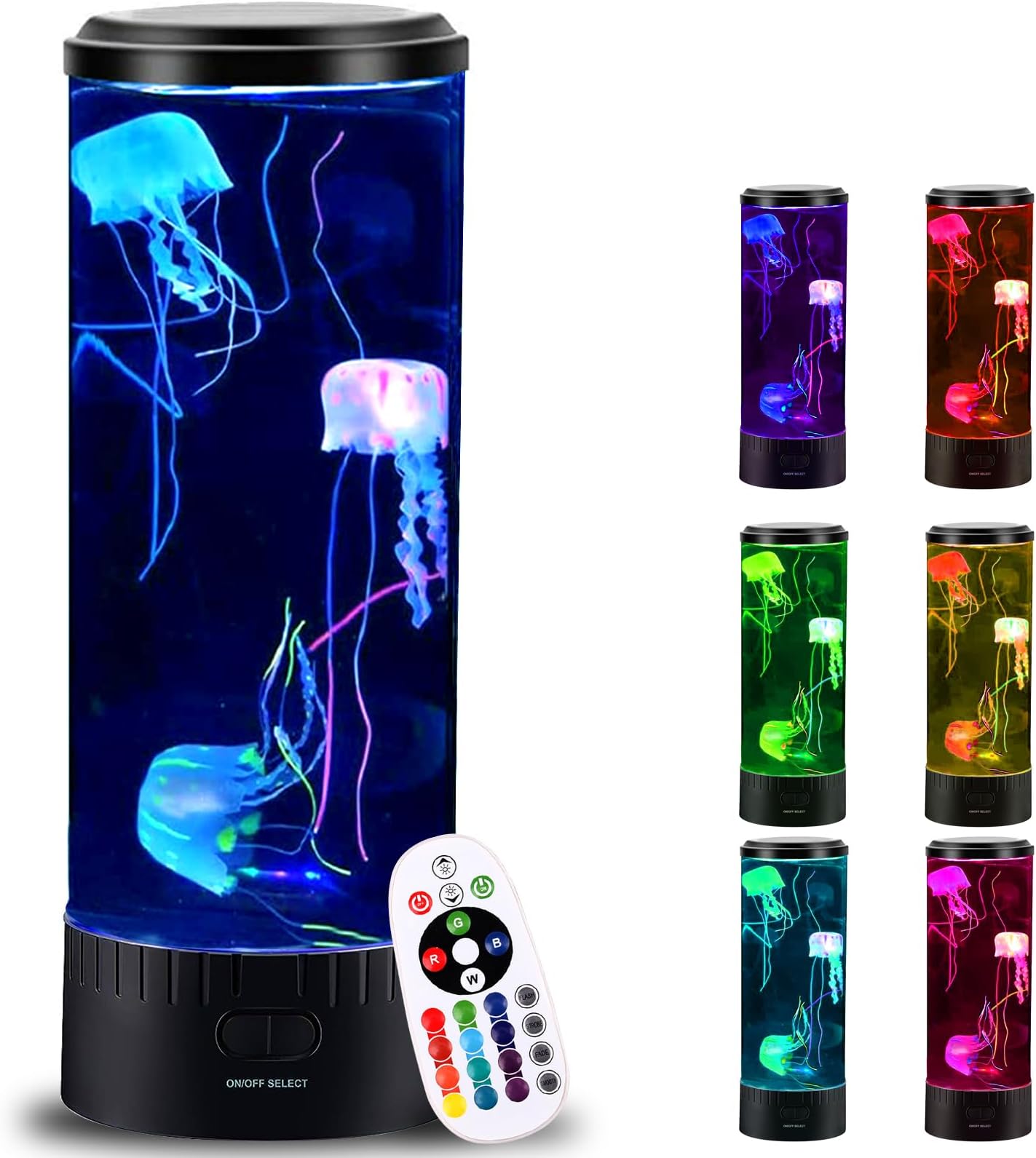 EDIER LED Fantasy Jellyfish Lamp - Round Jelly Fish Light Lamp - 7 ...