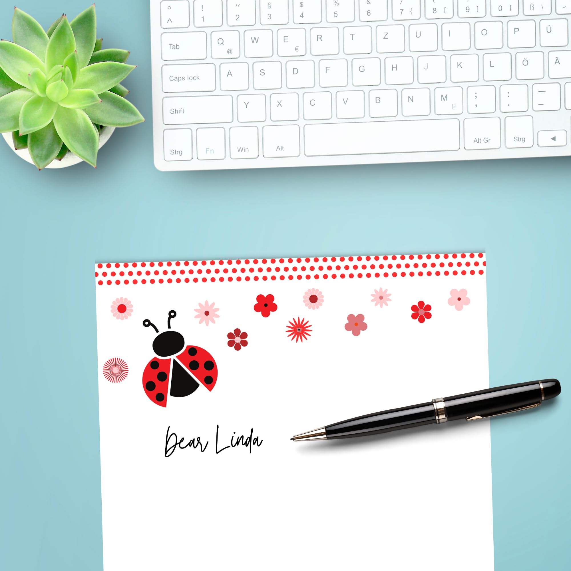 Ladybug Stationery Paper Engraved Ladybug Note | Crane Stationery