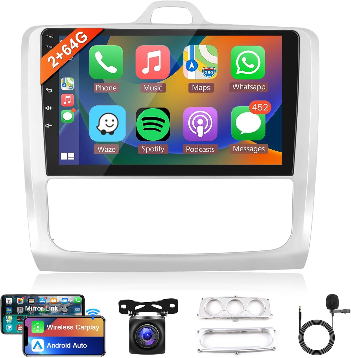 2G 64G Android Car Stereo Carplay for Ford Focus MK2 MK3 Exi MT 2004 ...