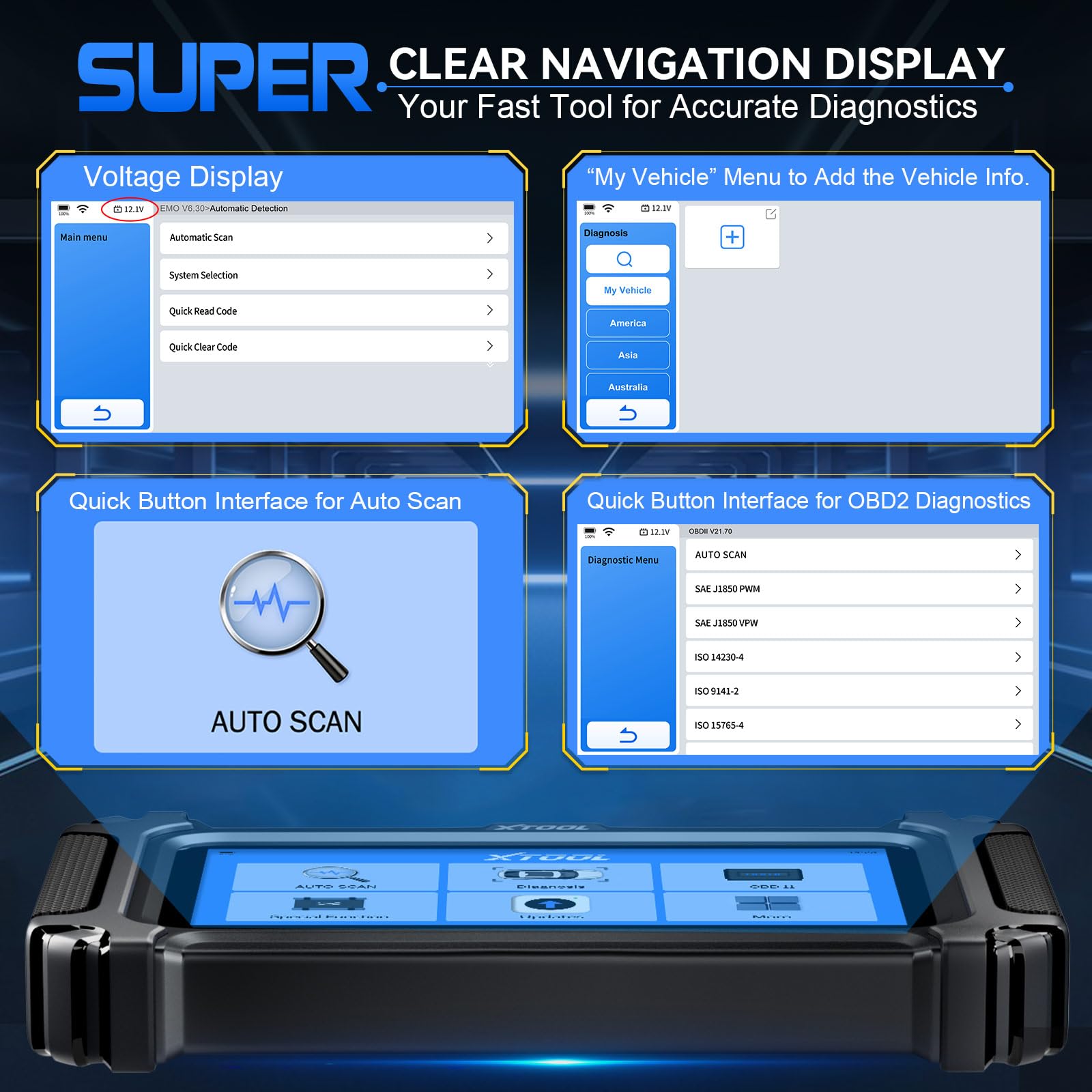 Snapklik.com : OBD2 Scanner Diagnostic Tool XTOOL D6: All System ...