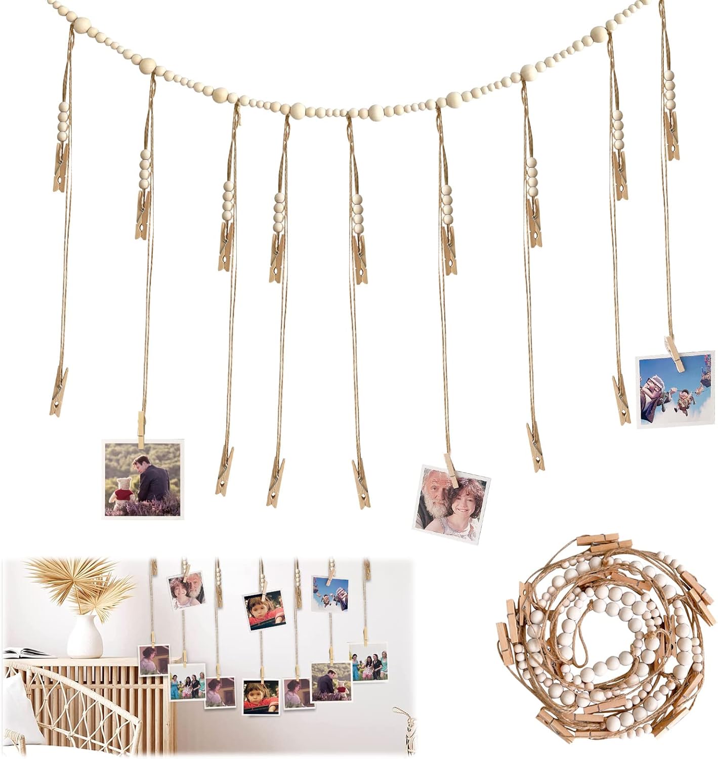 Amazon.com: Double Layer Hanging Photo Display: Hanging Photo Display ...