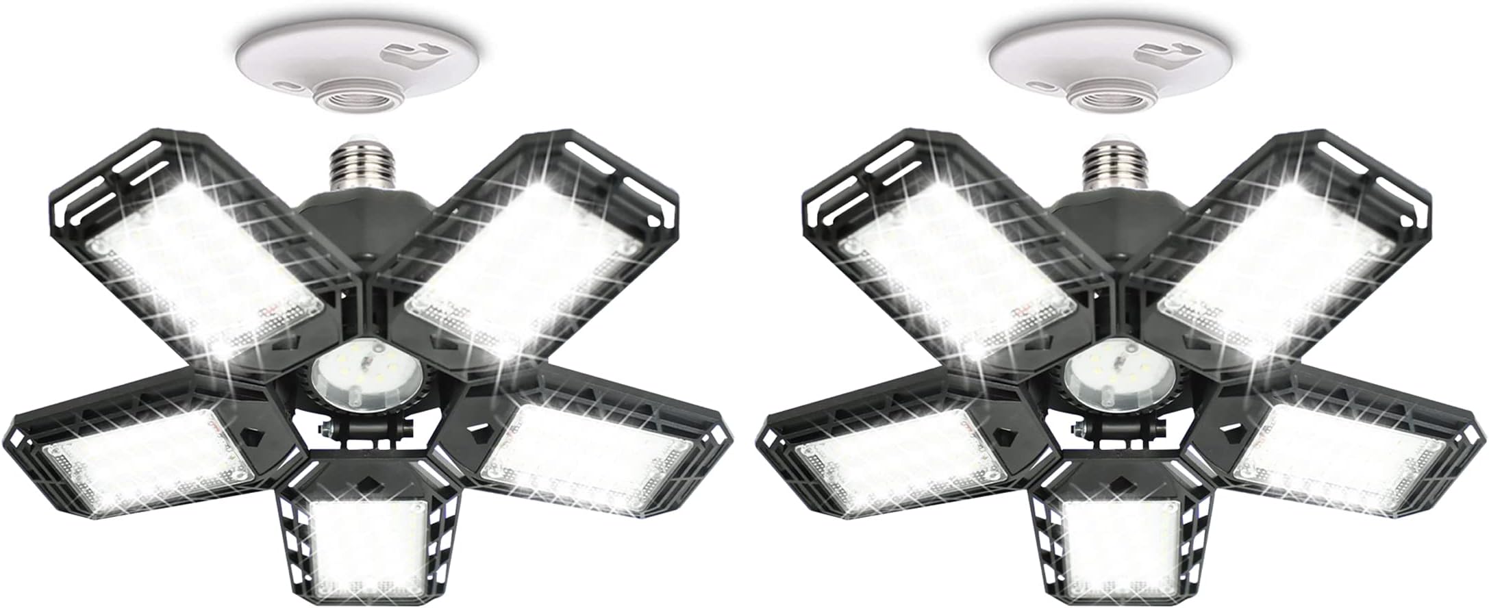 werktough Elite 2-Pack LED Garage Light 5 Adjustable High Bright LED ...