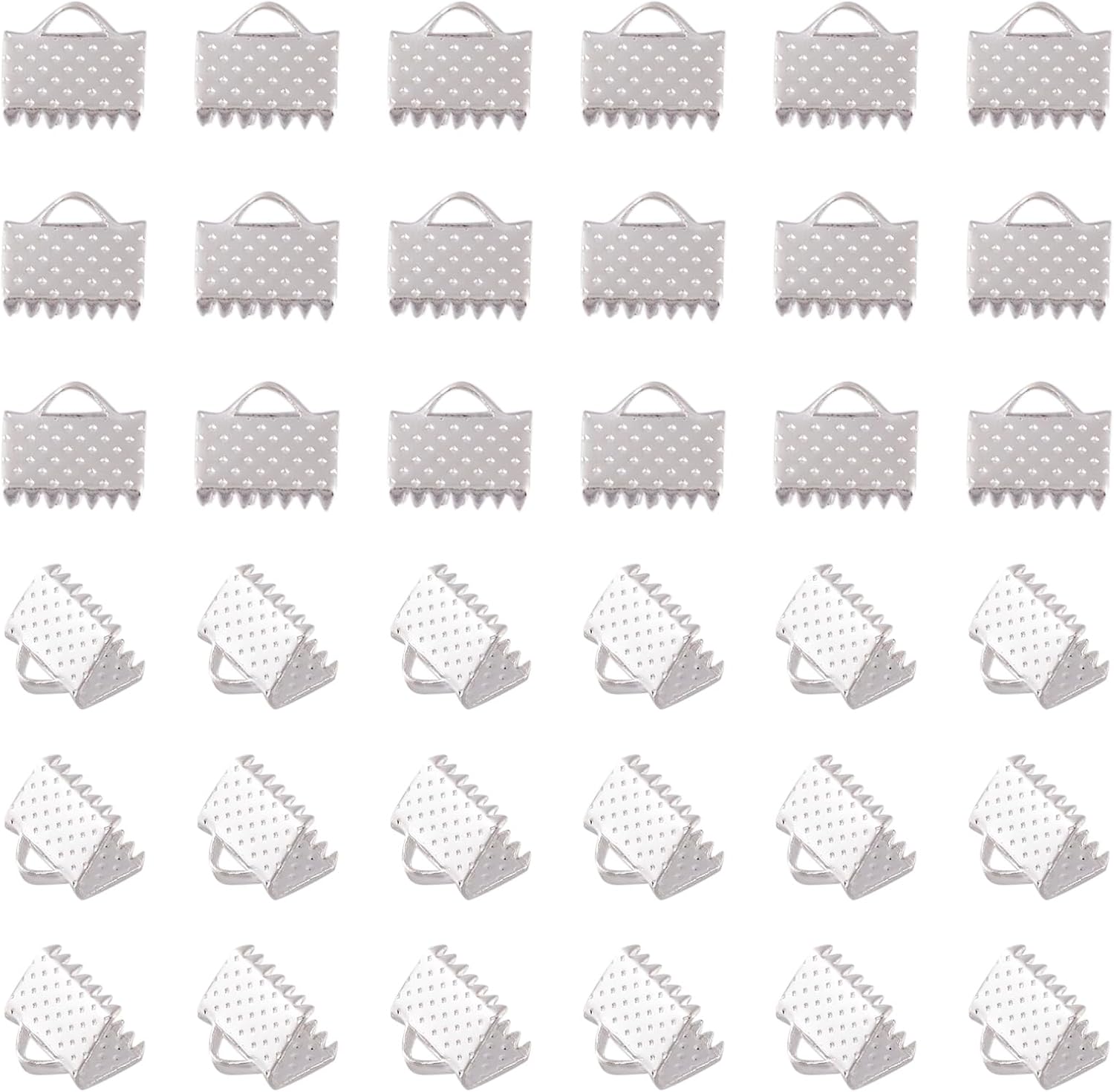 Amazon.com: Craftdady 100Pcs Silver Ribbon Ends 8x6mm Bookmark Pinch ...