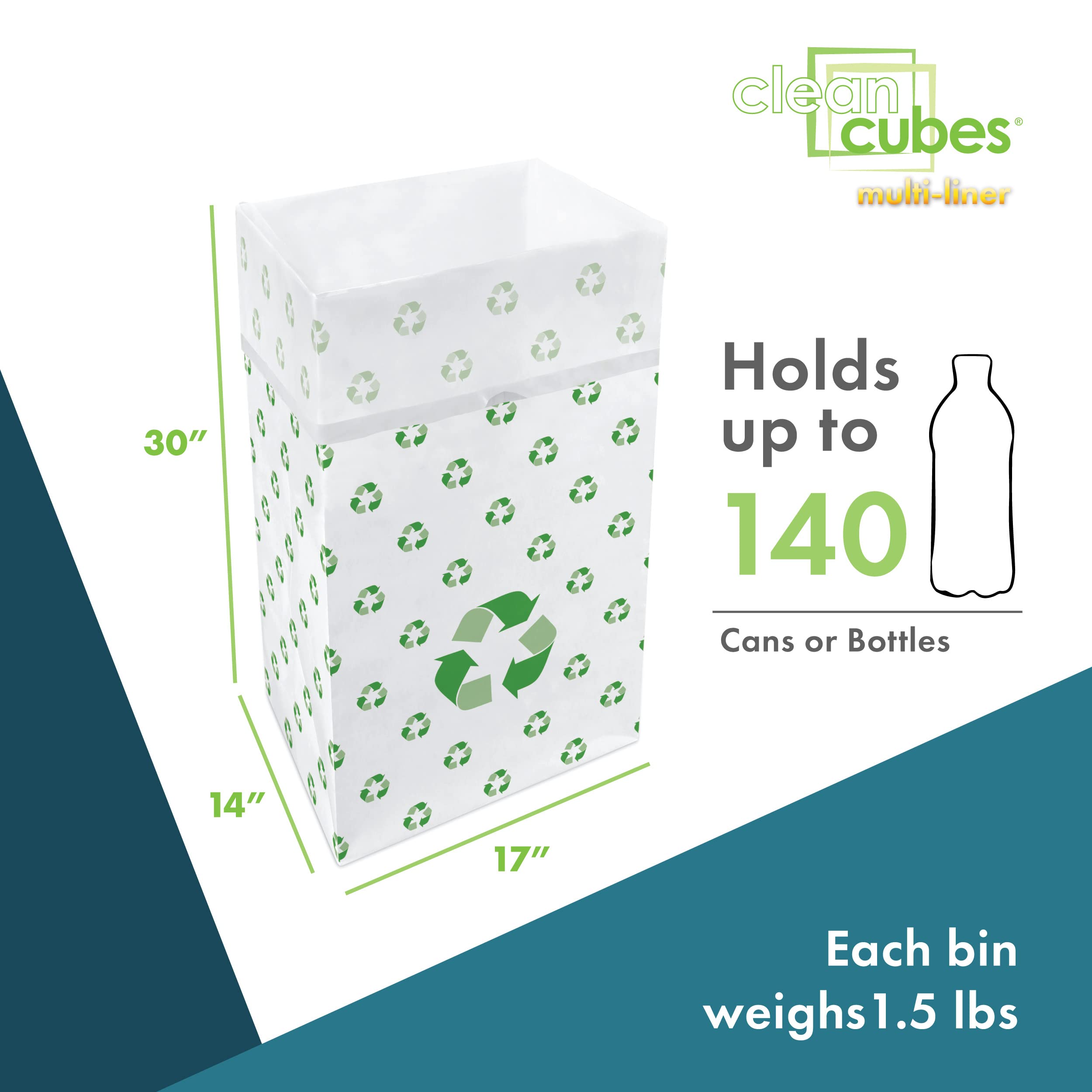 Snapklik.com : Clean Cubes 30 Gallon Disposable Pop-Up Trash Cans (3-Pack, Multi-Liner)