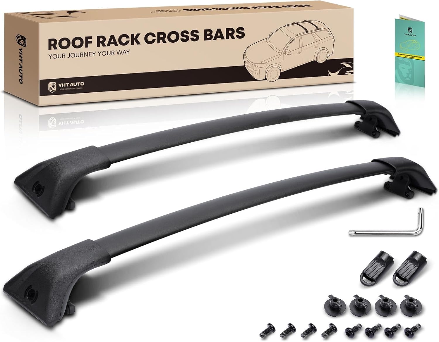 Amazon.com: YHTAUTO 165lbs Roof Rack Cross Bars w/Hardware Fit for ...