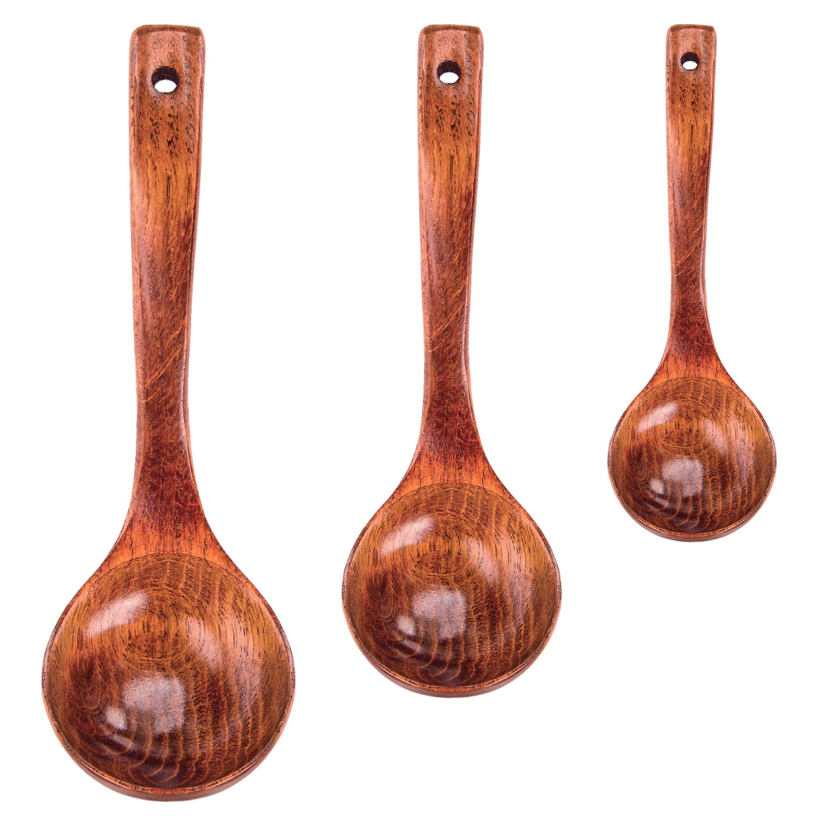 Amazon.com: HANSGO 3PCS Wooden Ladle Spoon Set, Non-Stick Wooden Spoons ...