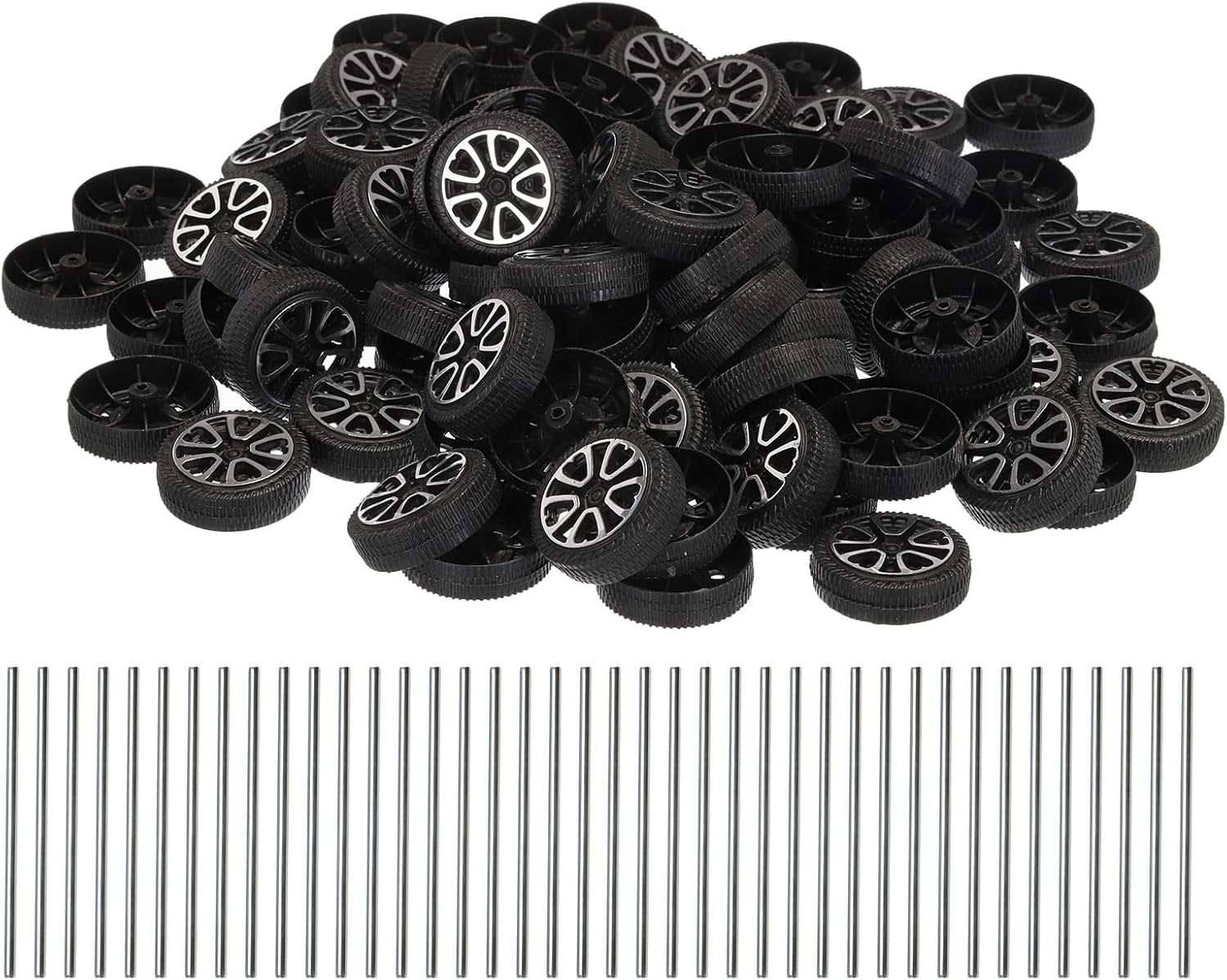 Amazon.com: MECCANIXITY 200pcs Toy Car Wheels, 30mmx9mm Plastic Roll ...