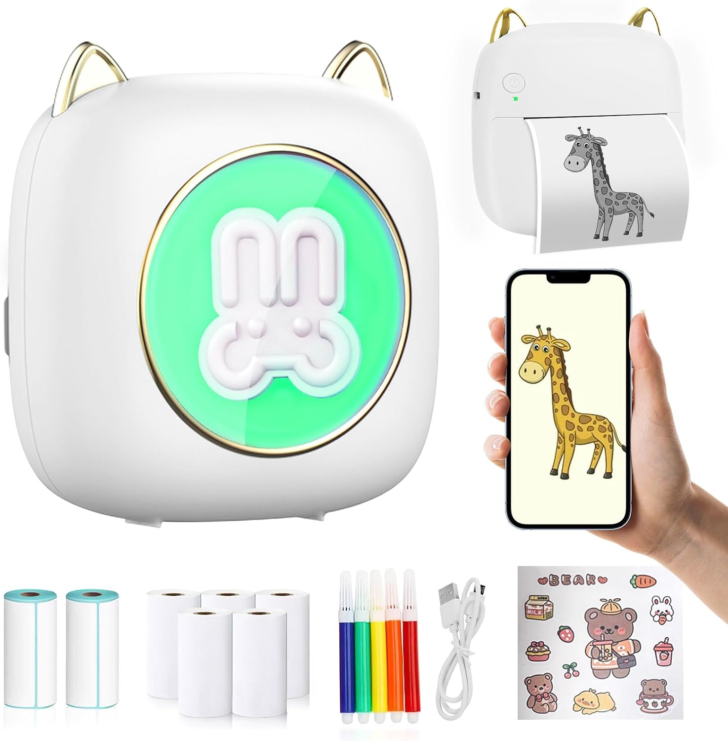 Amazon.com: Mini Printer Portable, Inkless Note Printer, Pocket Thermal ...