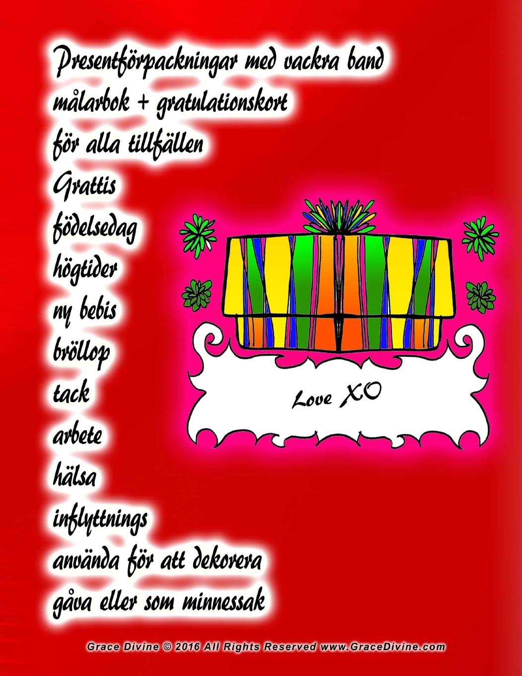 Presentforpackningar Med Vackra Band Malarbok Gratulationskort For Alla ...