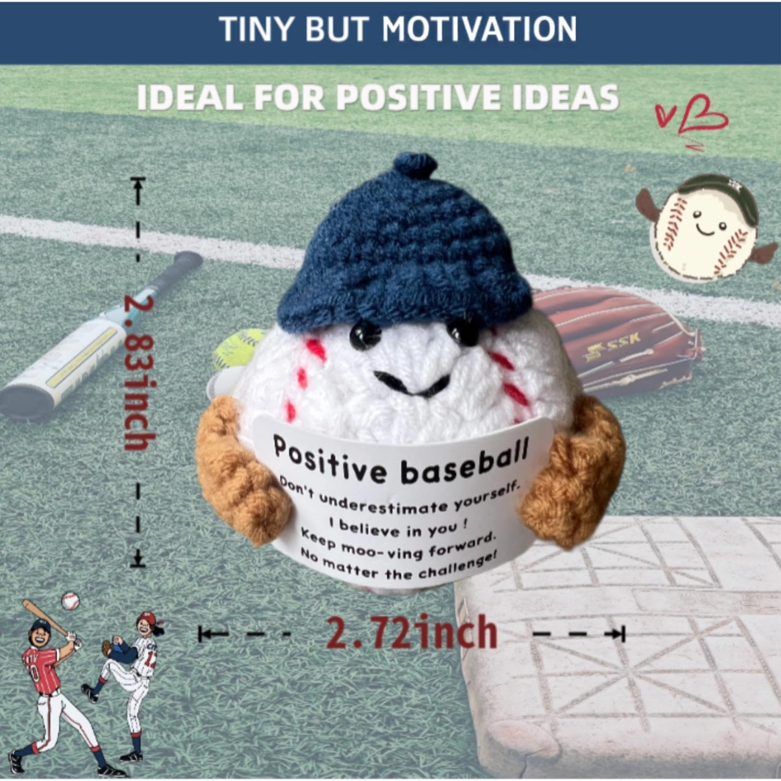 Knitted Sports Toy Positive Baseball Crochet Toy - Mini Knitted ...
