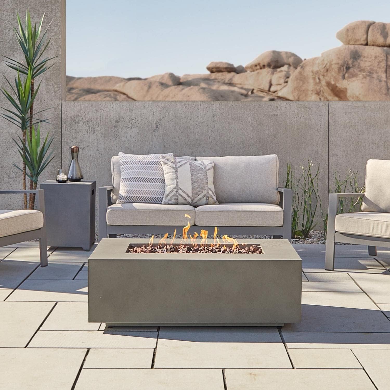 Amazon.com: Lakeview Elysian 42-Inch Rectangle Propane Gas Fire Table ...
