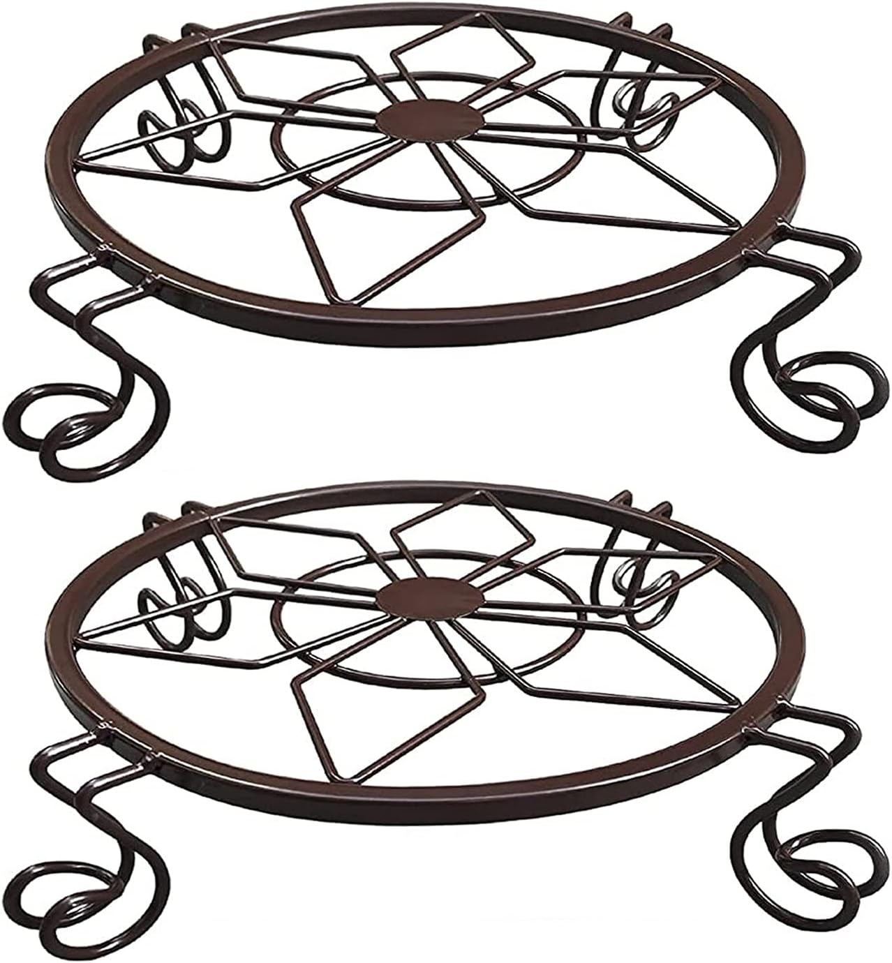 Amazon.com: Neisrai Flower Pot Stand Heavy Duty 2 Pack Planter Holder ...