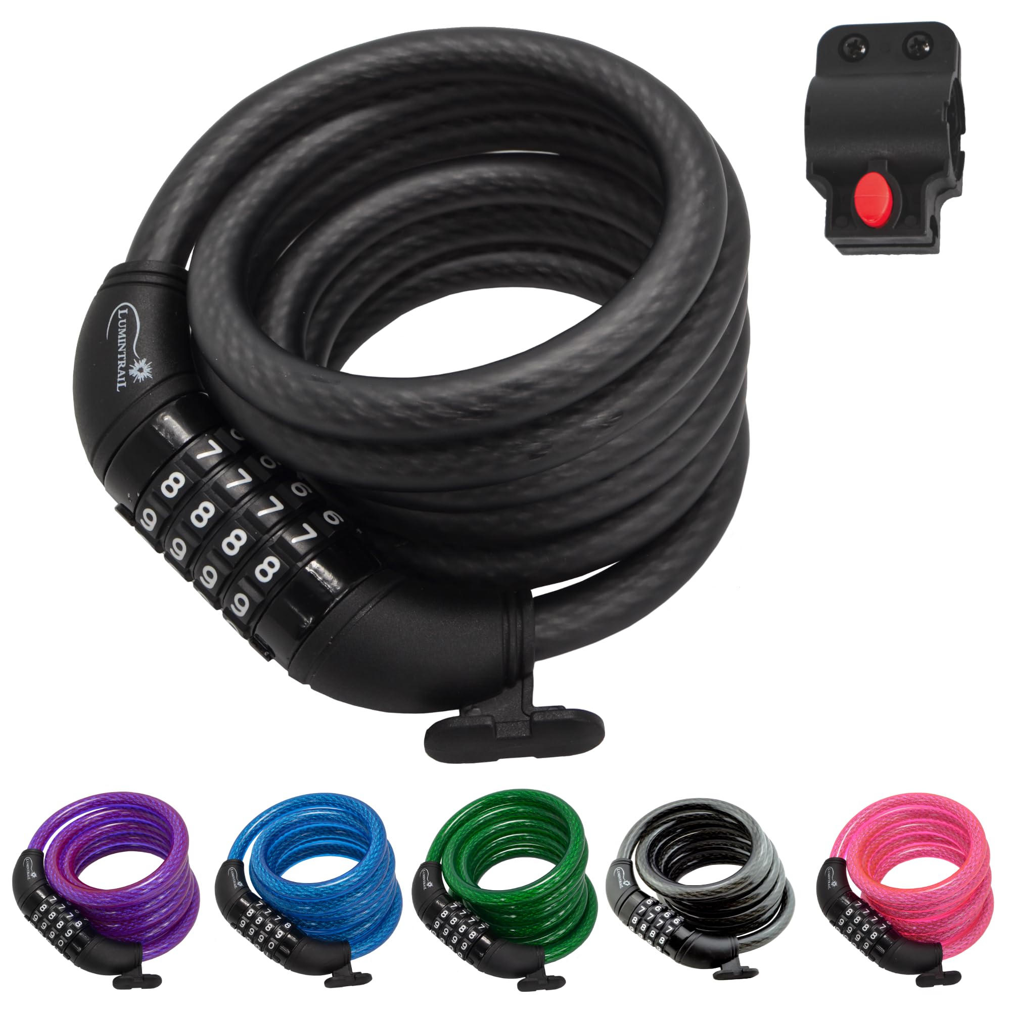 Snapklik.com : Lumintrail Combination Bike Lock Cable - 6ft Bike Locks ...
