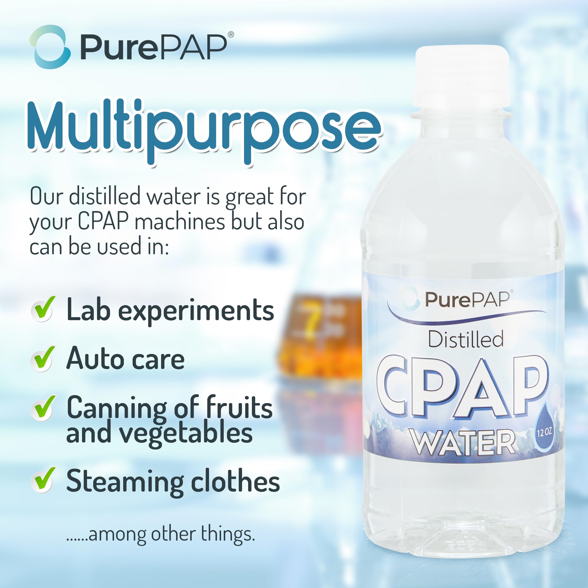 Snapklik.com : PurePAP Distilled Water - 12-Pack Of 12oz Bottles For ...