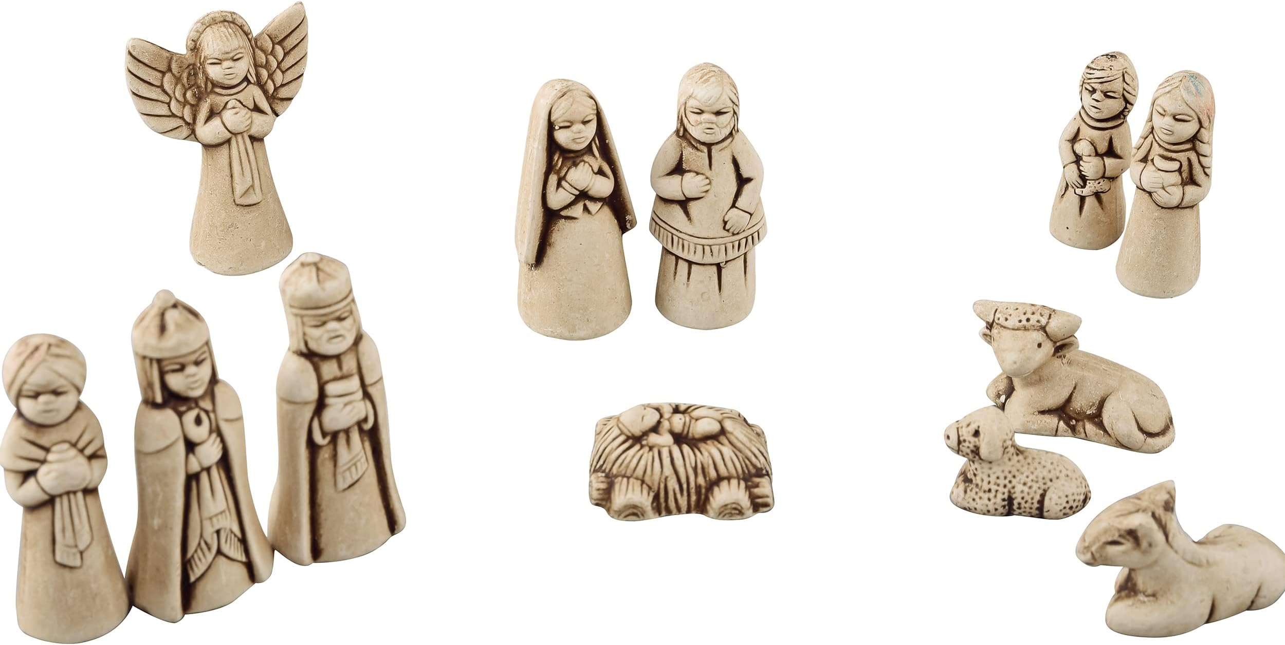 Amazon.com: Nativity Set Mini Pewter Figurine 10 pc Set w/ Velvet Pouch ...