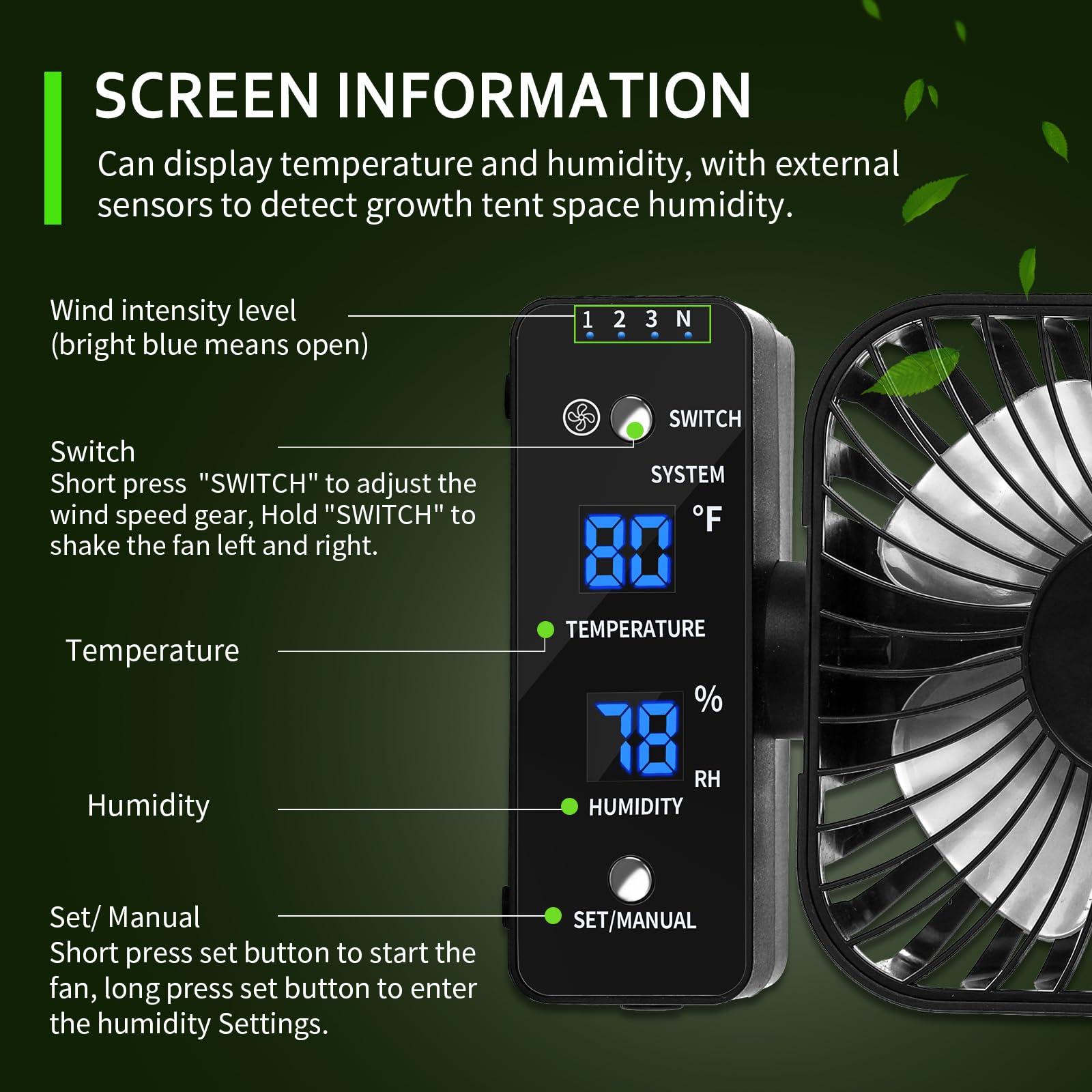 Grow Tent Fans 4" Smart Grow Tent Fan With Auto Climate Control - 4 ...