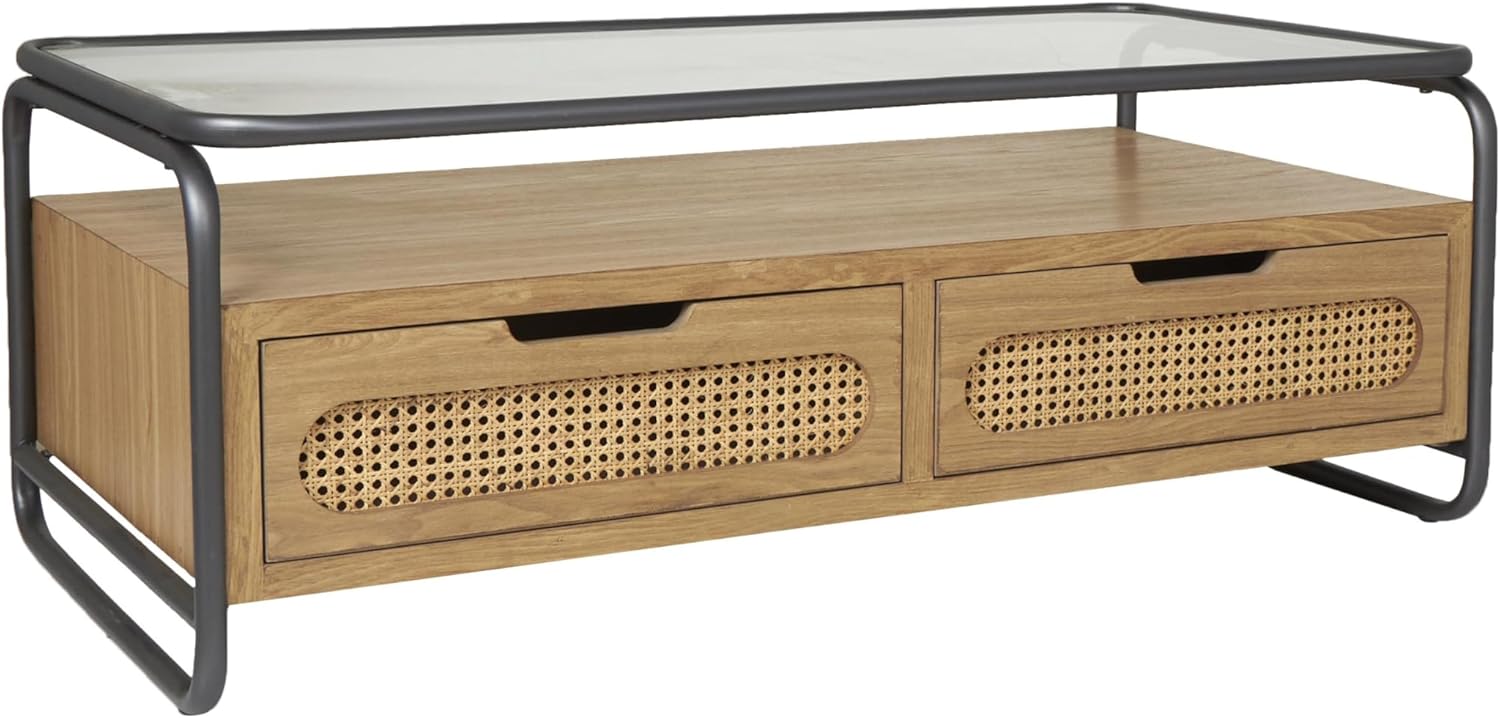 Amazon.com: Deco 79 Wooden Living Room Coffee Table 1 Shelf Table with ...