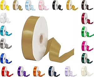 10 Metres Rolls Double Sided Satin Ribbon Reels in Range of Widths ...
