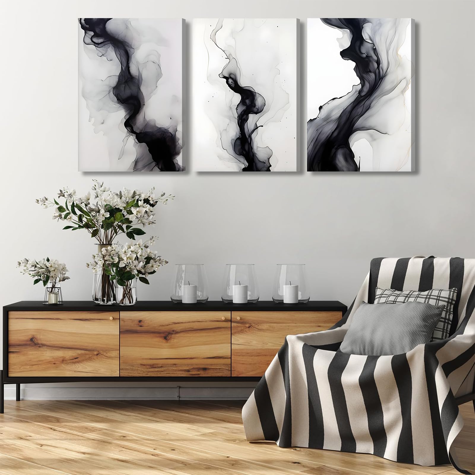 Pinturas Abstractas Simples En Blanco Y Negro Amazon.com: Pintura
