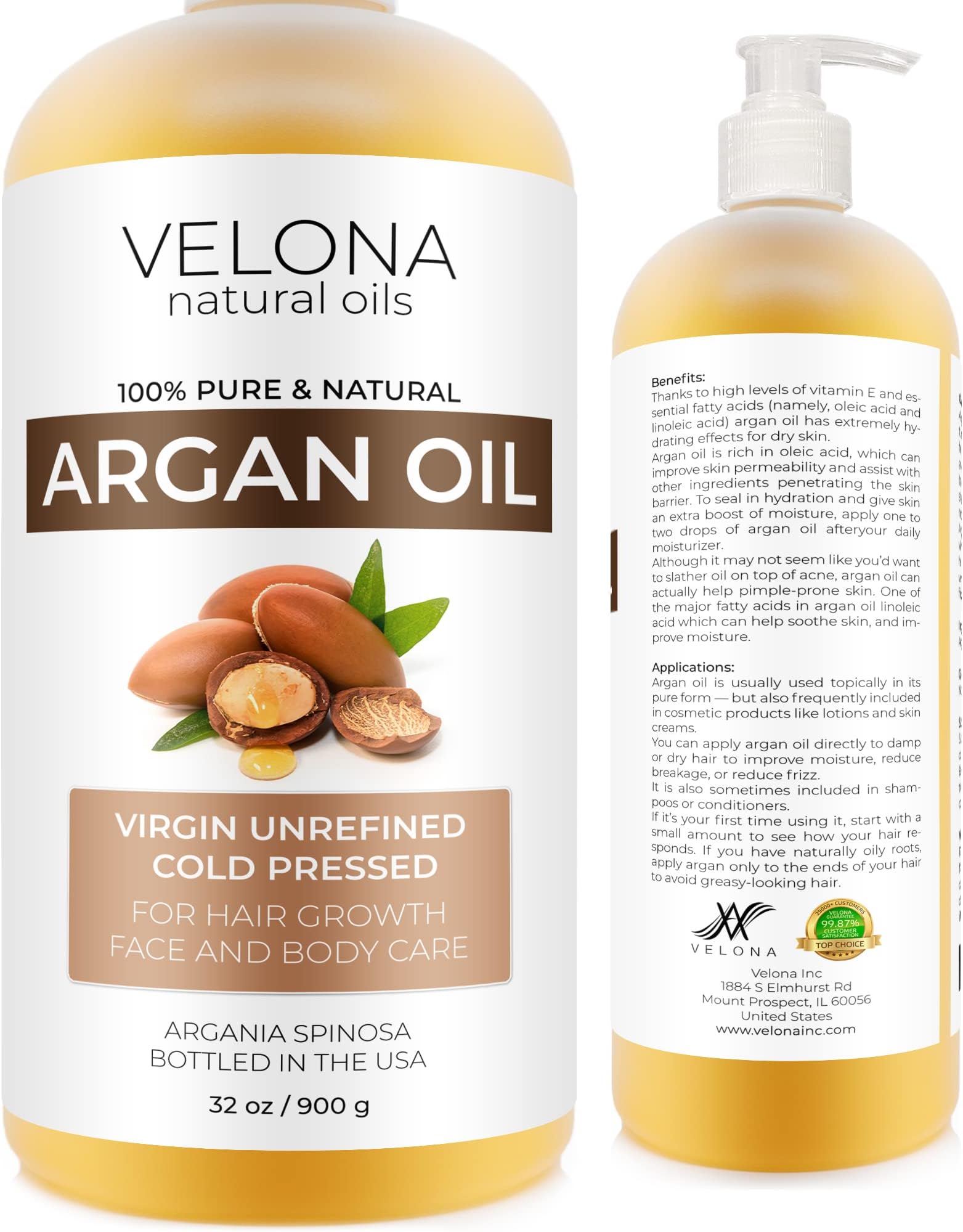 Amazon.com: Argan Nut Oil 32 oz 100% Pure Natural Moroccan Argon Nut ...