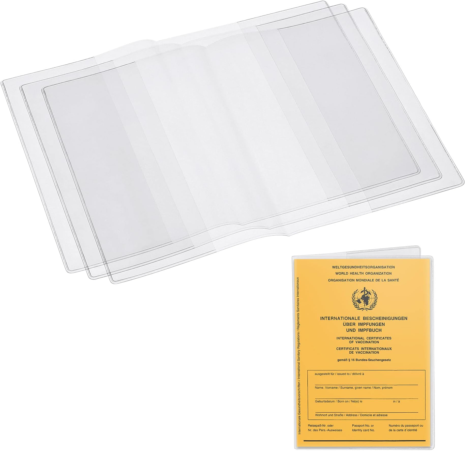 kwmobile 3x Impfpass Hülle - 93x130mm Impfausweis Schutzhülle Cover für ...