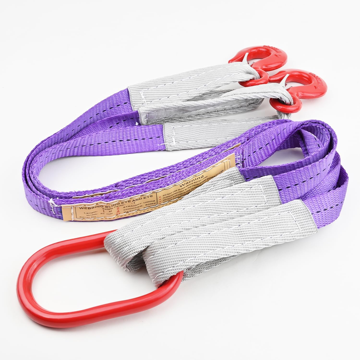 Amazon.com: QWORK Lifting Slings Straps with Hooks - 5 Feet, 4409 ...