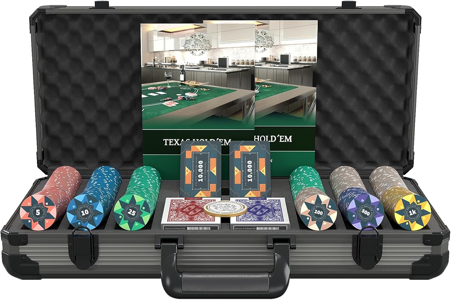 Amazon.com: Bullets Playing Cards - Poker case with 300 Ceramic Poker ...