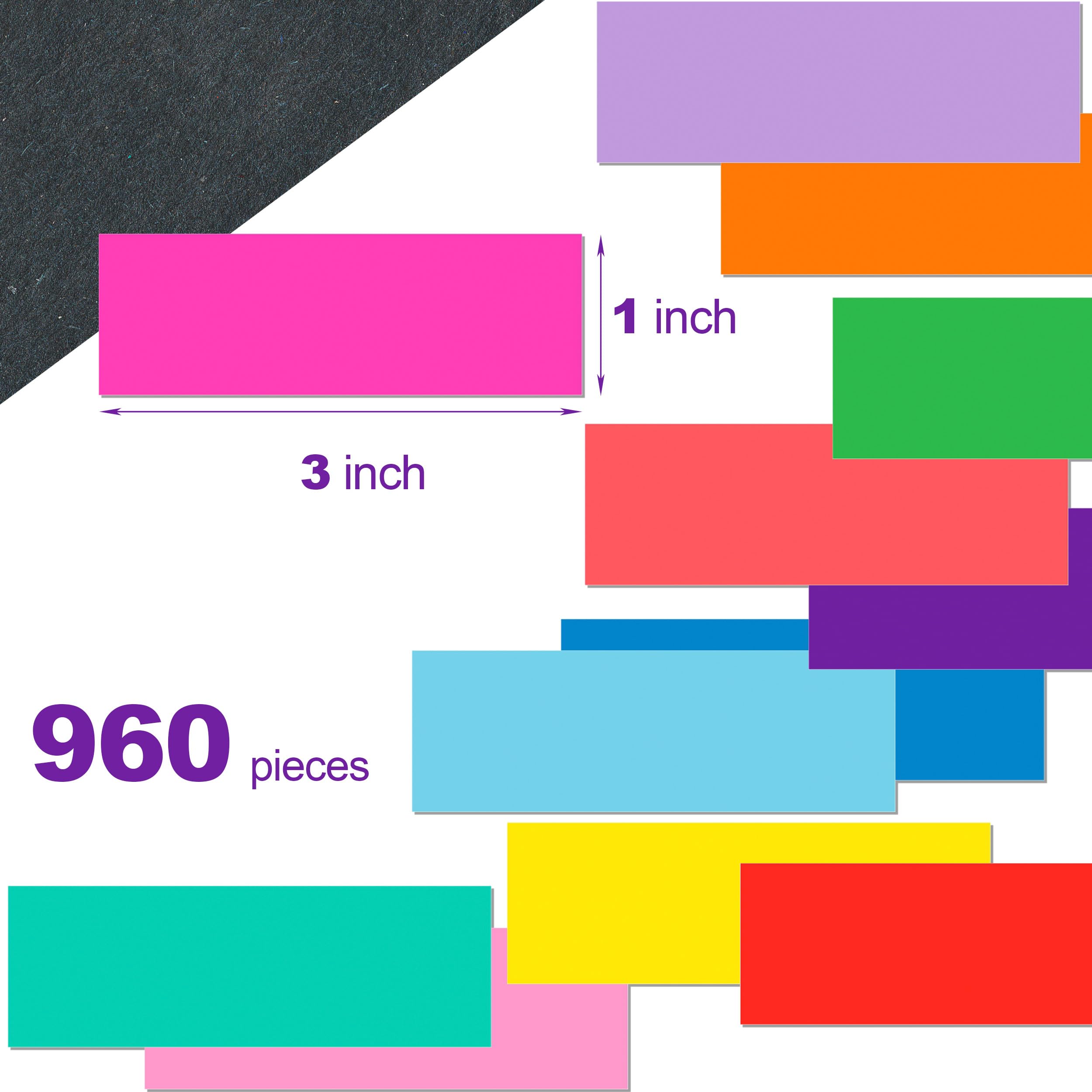 Snapklik.com : 960 Pack Rectangular Colored Coding Labels Stickers By ...