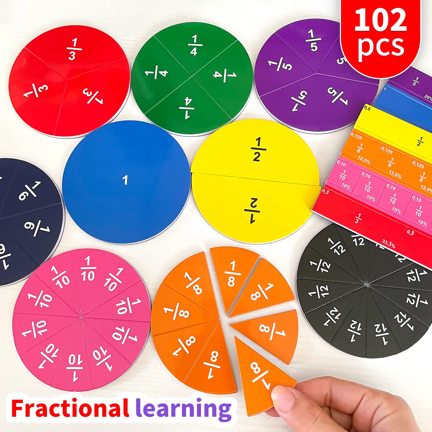 Hands-on Fraction Kit Stem Magnetic Math Set Book Kit, Funny Magnetic ...