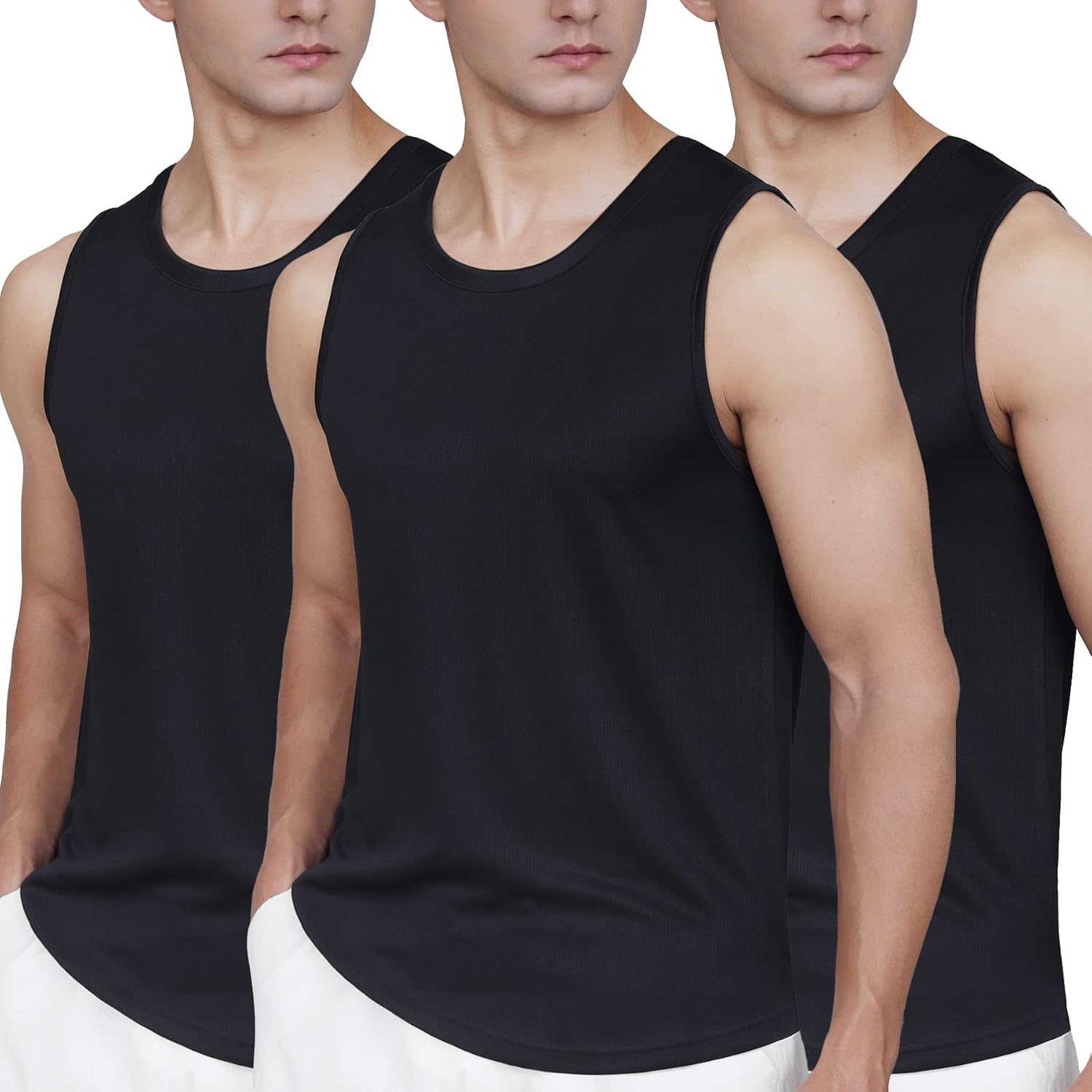 Amazon.com: Pilamor Mens Tank Tops 3 Pack,Sleeveless Muscle T Shirts ...