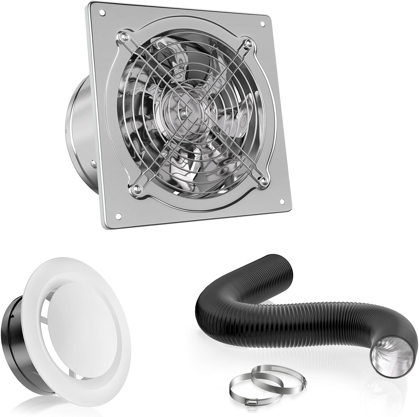 Amazon.com: HG Power 8 Inch Exhasut Fan Kit - Metal Exhaust Fan, Round ...