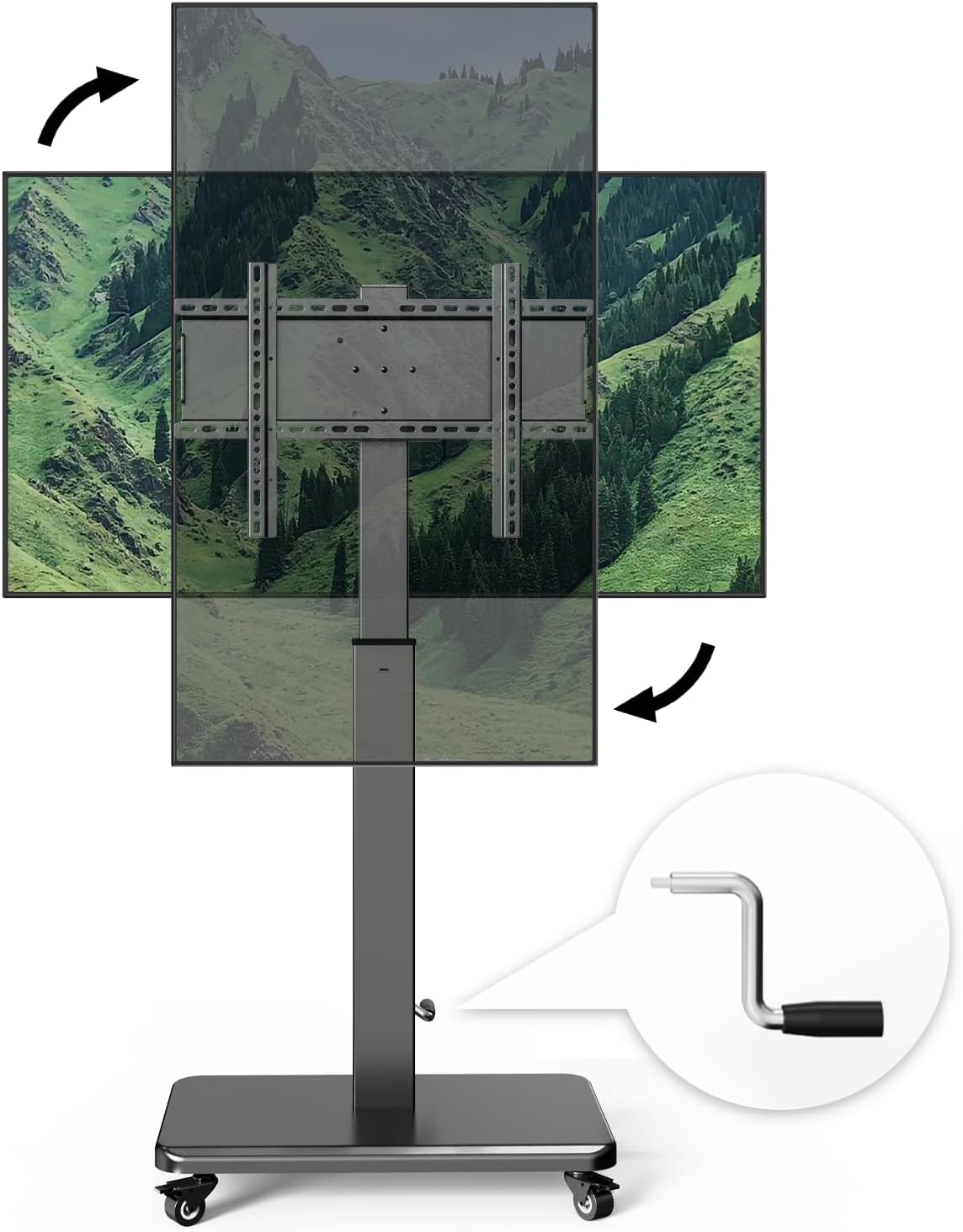 Amazon.com: Rolling TV Stand with Handle Stepless Liftable Mobile TV ...