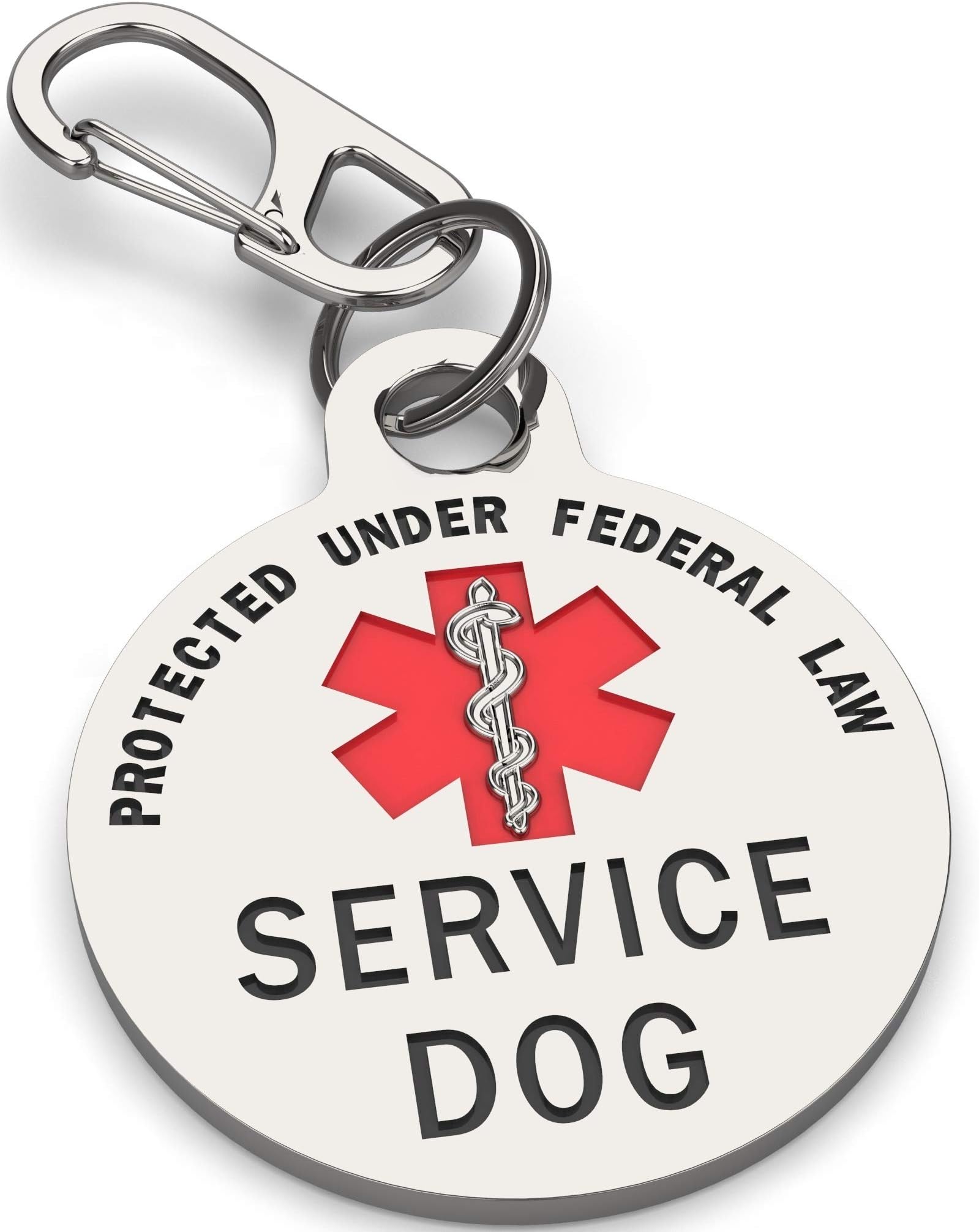 Amazon.com : Service Dog Tag Double Sided with Federal Protection & Red ...