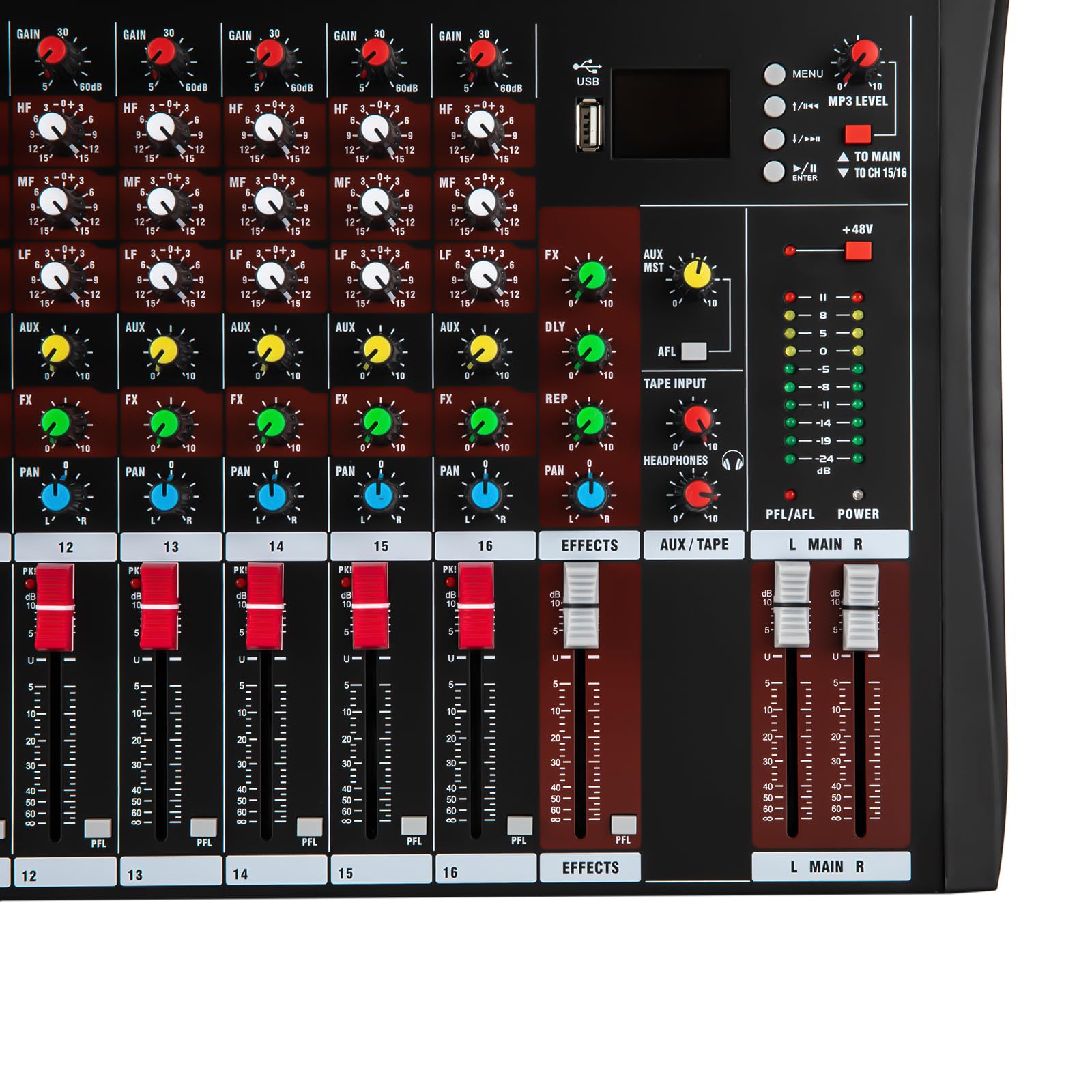 Digital Sound Mixer 16-Channel Audio Mixer With Bluetooth & USB ...