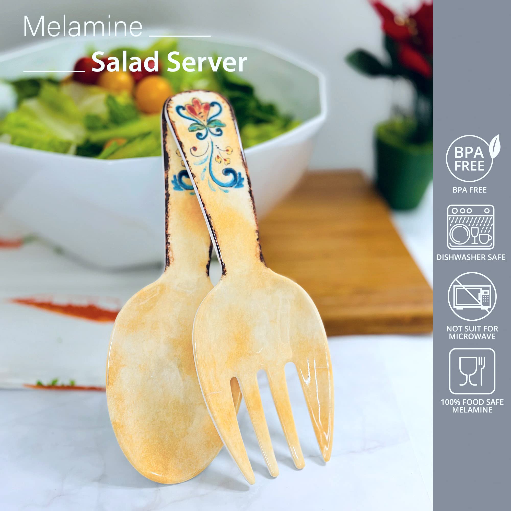 Snapklik.com : ware Tuscany Melamine Salad Servers, Serving Utensil Set ...