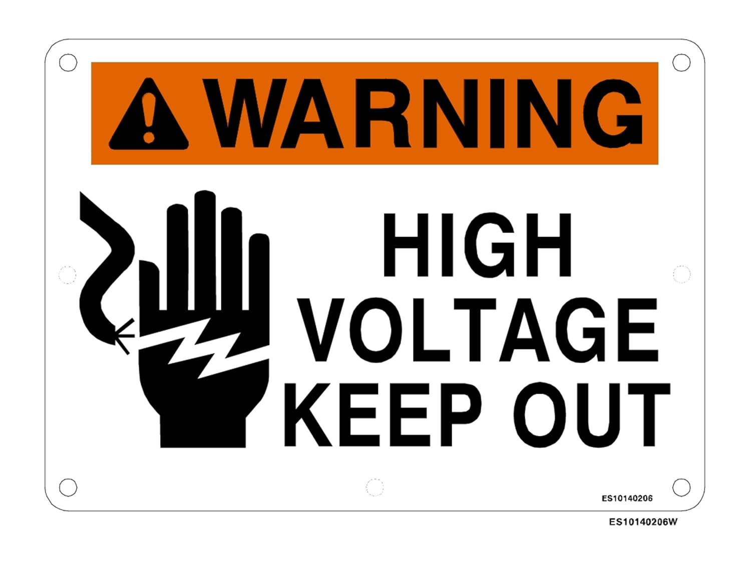 Amazon.com: Everlast Sign, 10x14 in, [Warning HIGH Voltage Keep Out], w ...
