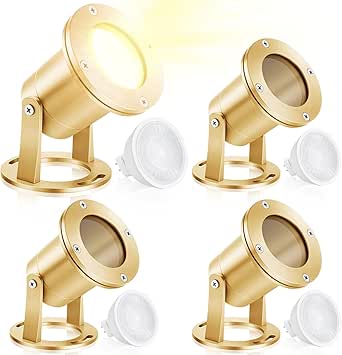 Amazon.com: Rossesay 4 Pcs Waterproof Underwater Pond Lights Solid ...