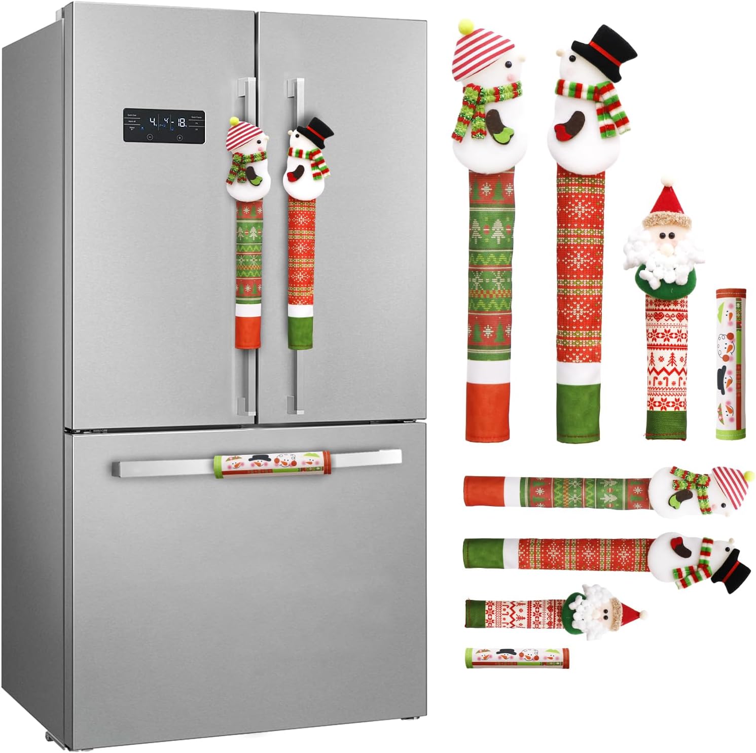 Amazon.com: GUDELAK Christmas Refrigerator Handle Covers Set of 4, 3D ...