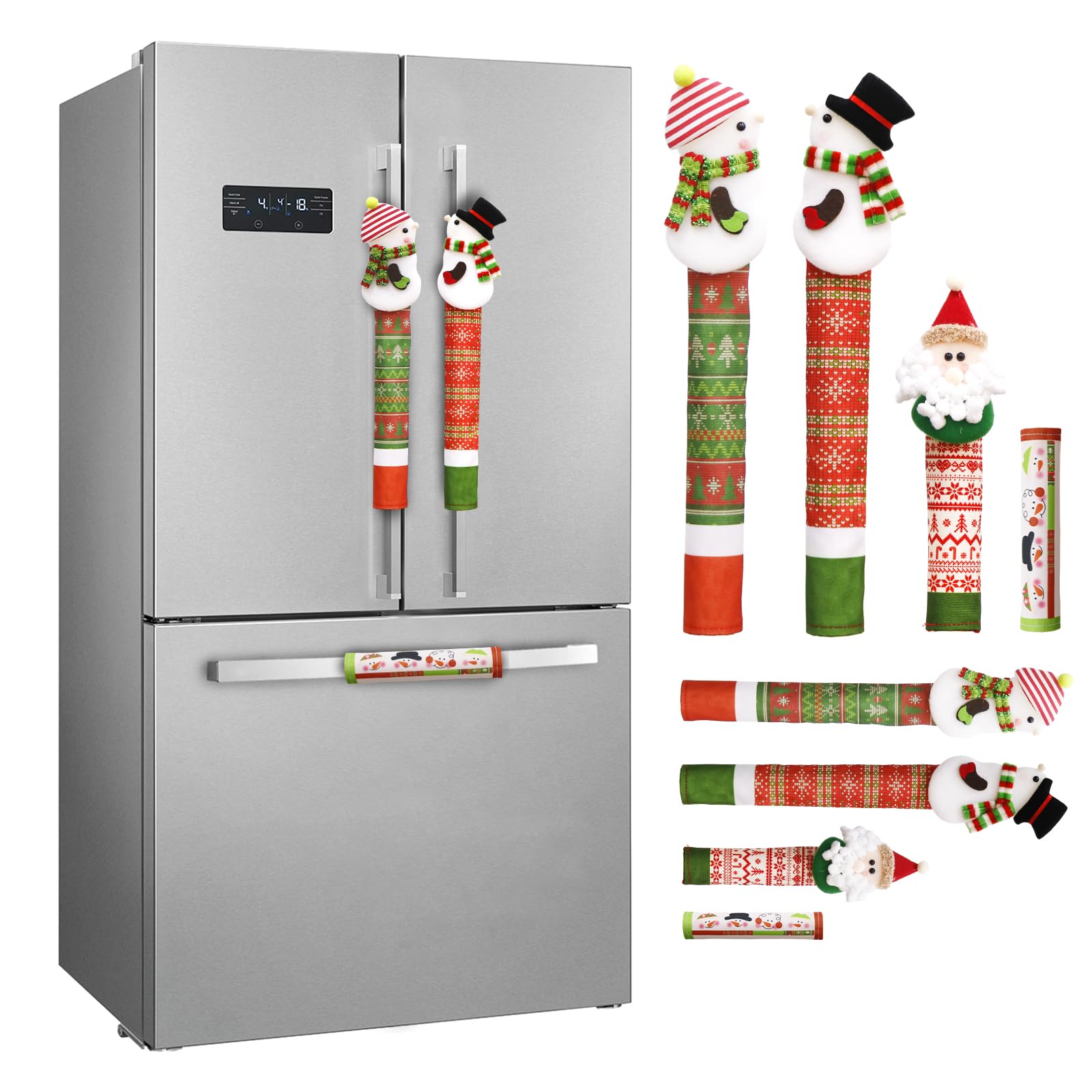 Amazon.com: GUDELAK Christmas Refrigerator Handle Covers Set of 4, 3D ...