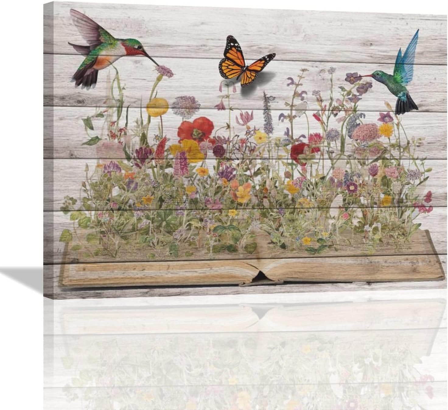 Amazon.com: Rustic Hummingbird Wall Art Giclee Print Farmhouse ...