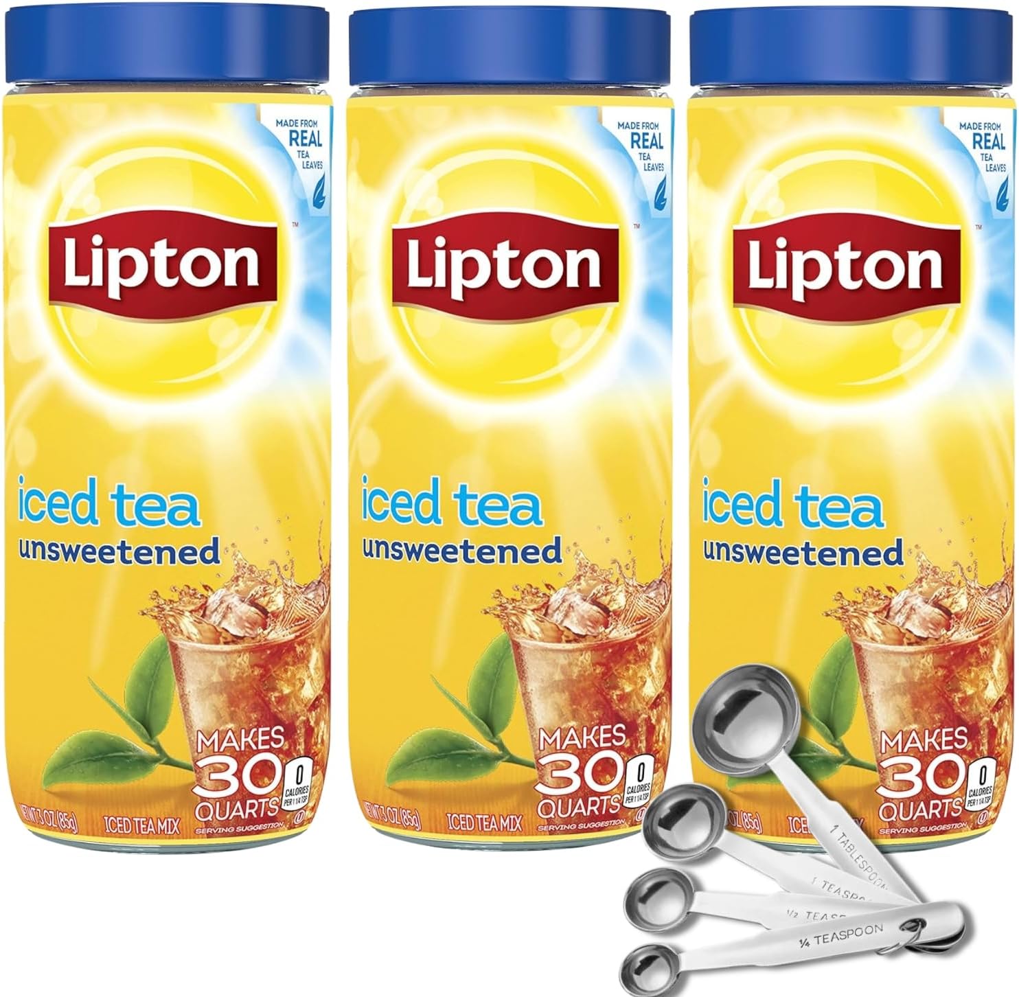 Amazon.com : Unsweetened Iced Tea Mix Powder - 30 qt (3 Ounce, Pack of ...