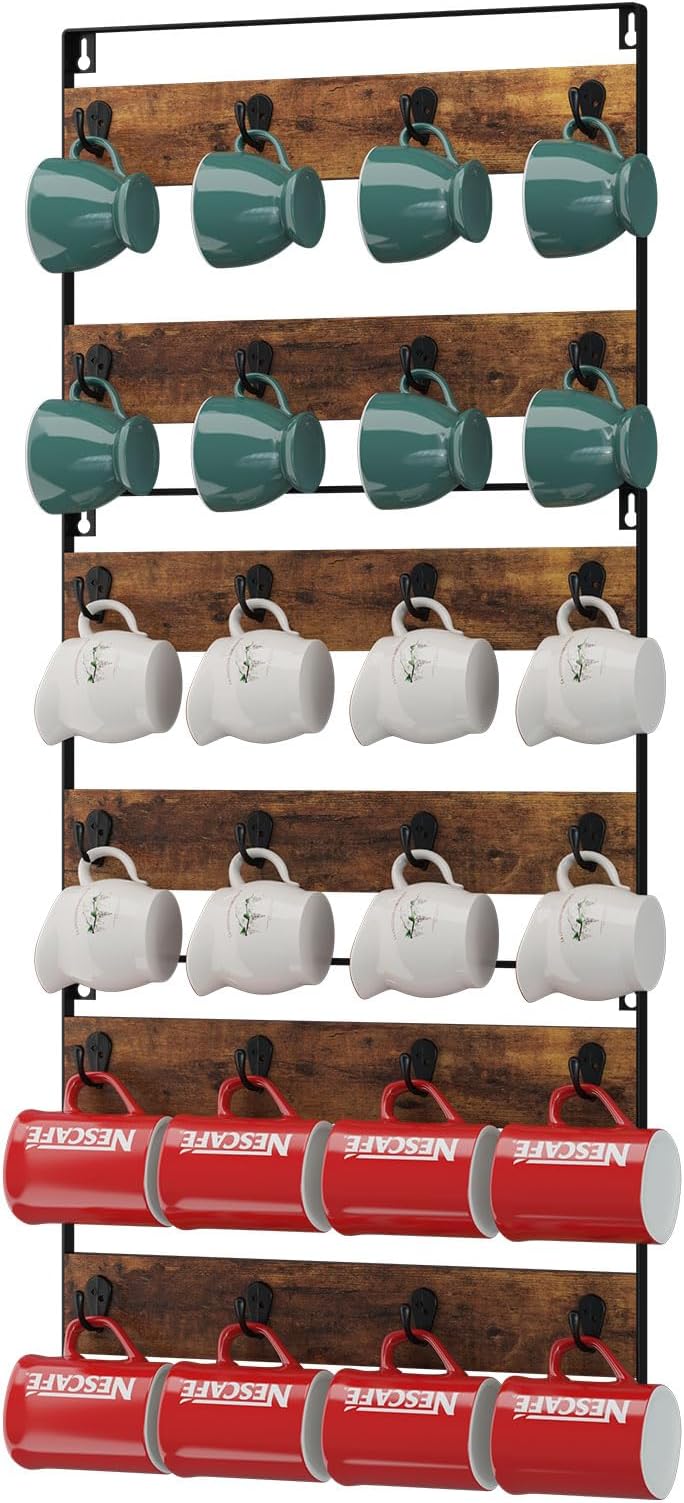 Amazon.com - Kigley Oversize Coffee Mug Display Rack Wooden Display ...